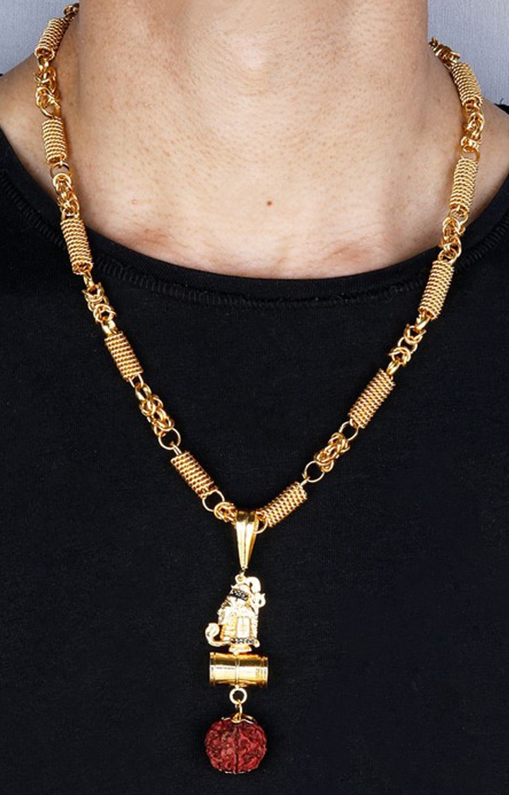 Paola Gold Plated Elegant Necklace Shiva Bholenath Mahadev Pendant ...