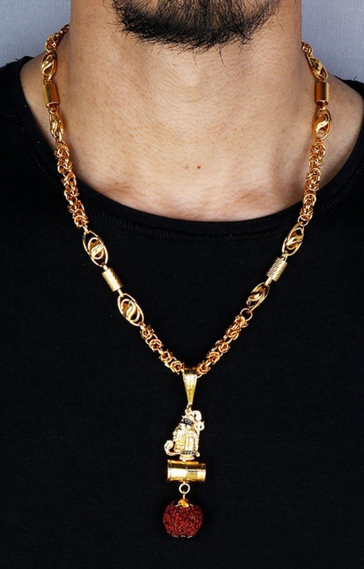 Paola Gold Plated Designer Look Necklace Shiva Bholenath Mahadev ...