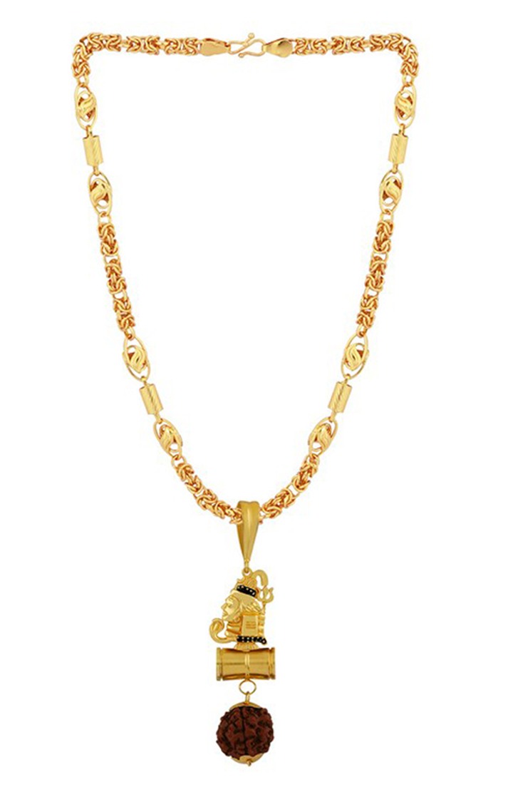 Paola Gold Plated Designer Look Necklace Shiva Bholenath Mahadev ...