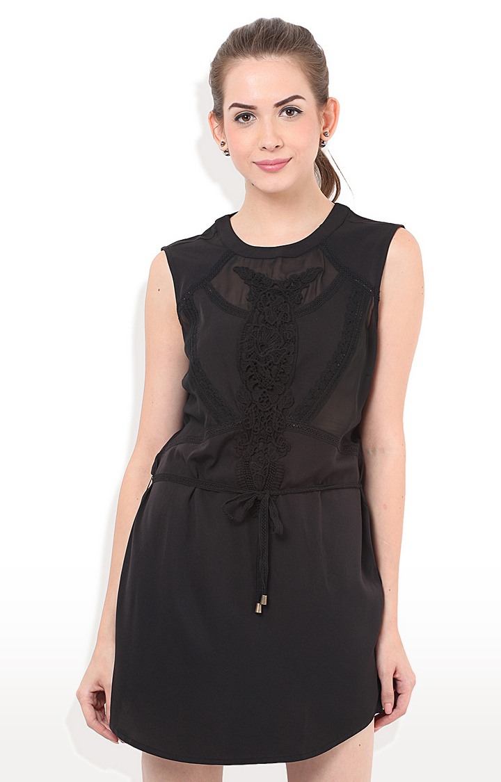 Porsorte Lacy Cut Outs Detailed Party Dress