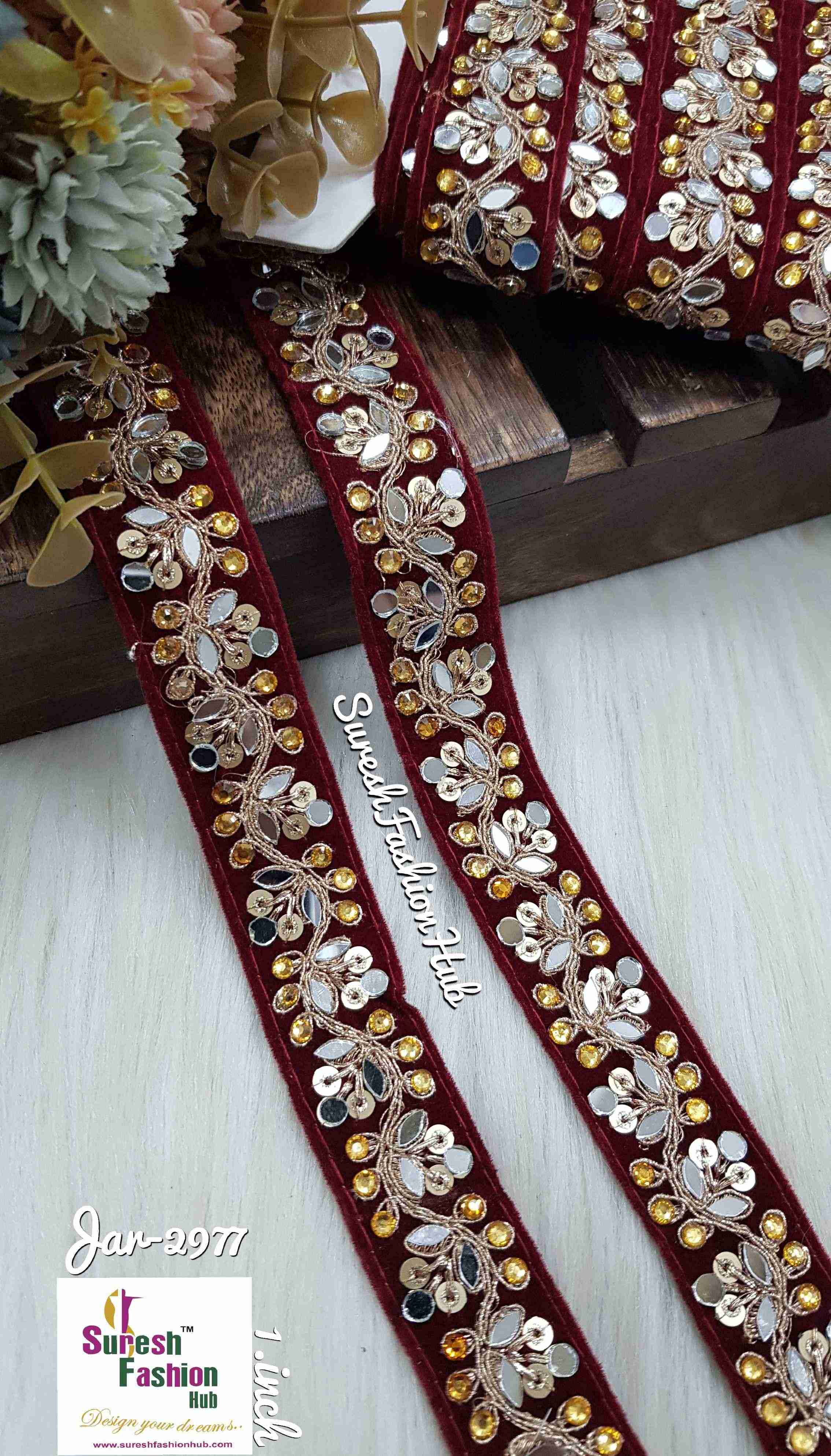 Maroon Velvet Gem Essence Border