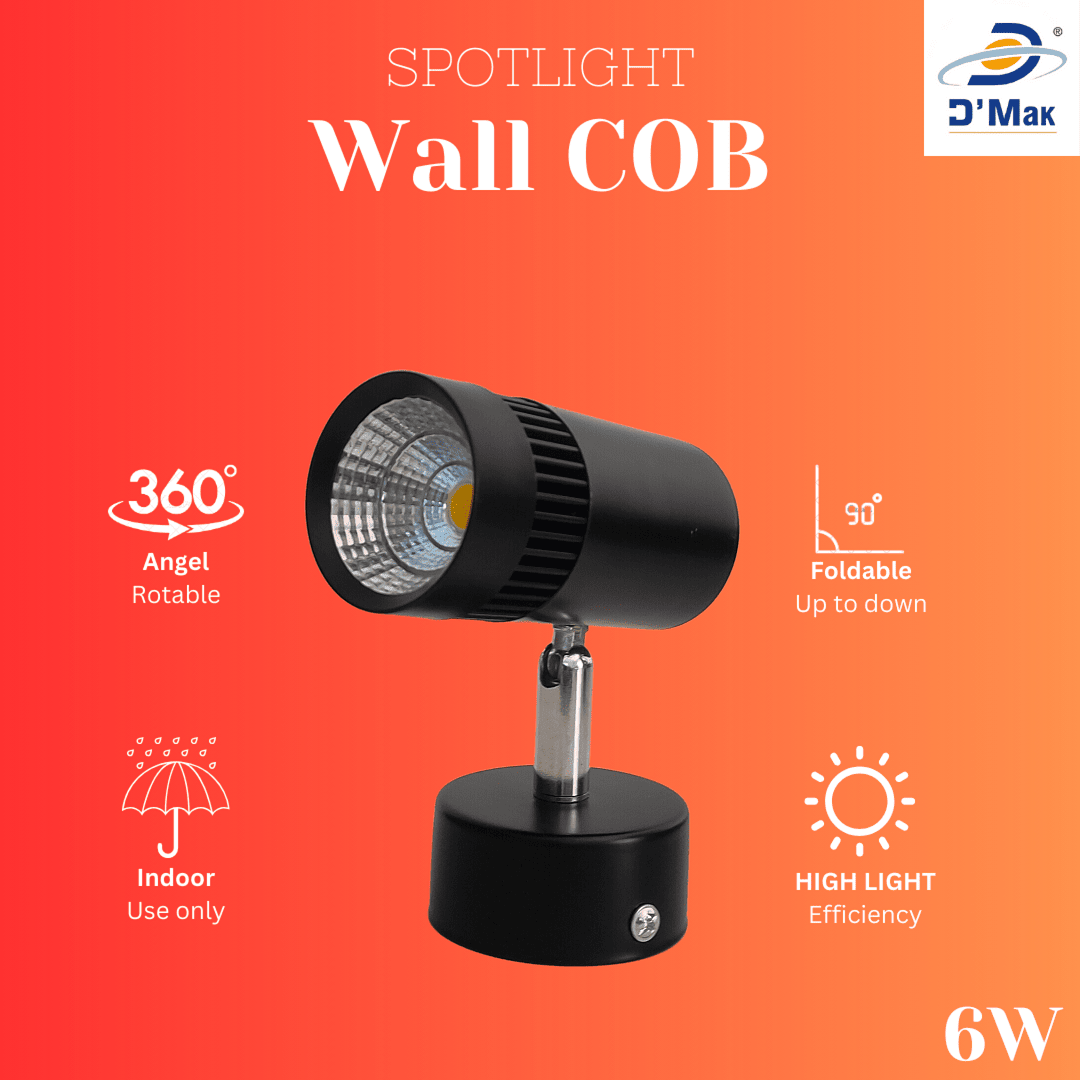 6 Watt Led Black Body Wall Light For Focusing Wall or Photo Frame (Pack ...