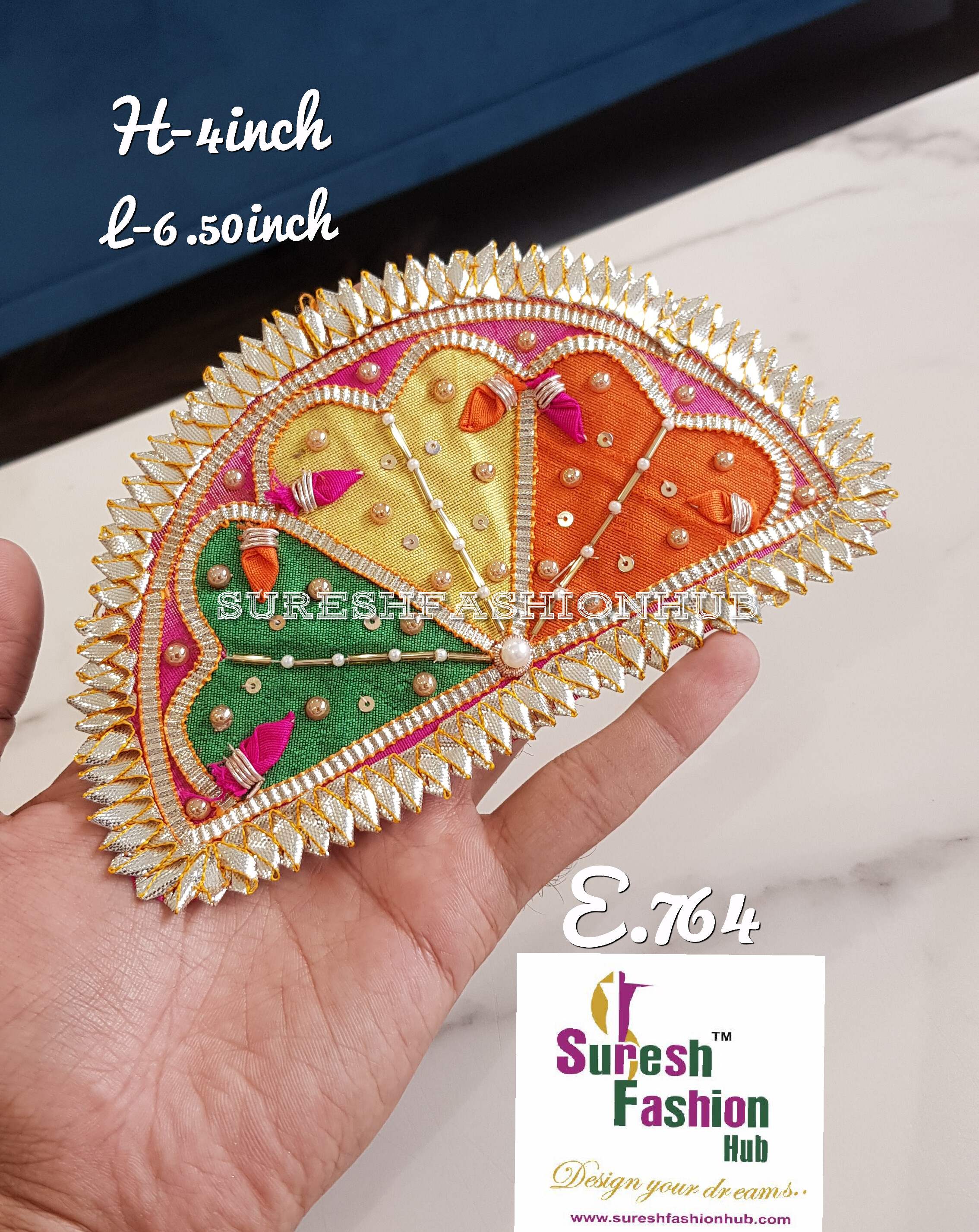 Semi-Circular Multi-Colored Gota Patti Patch