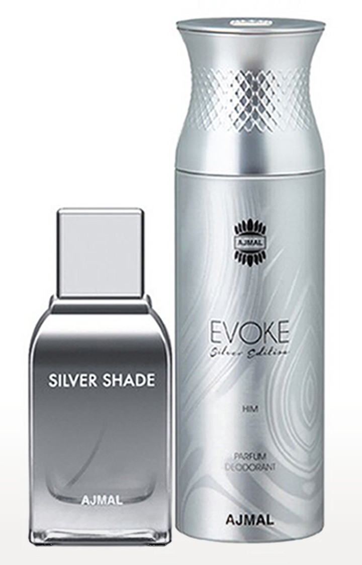 Ajmal Silver Shade EDP Perfume 100ml for Men and Evoke Silver Edition ...