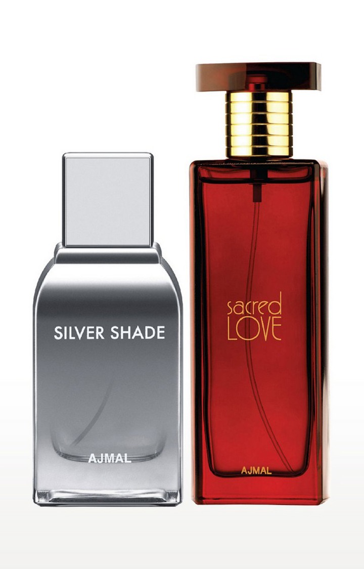 Ajmal Silver Shade EDP Perfume 100ml for Men and Sacred Love EDP Musky ...