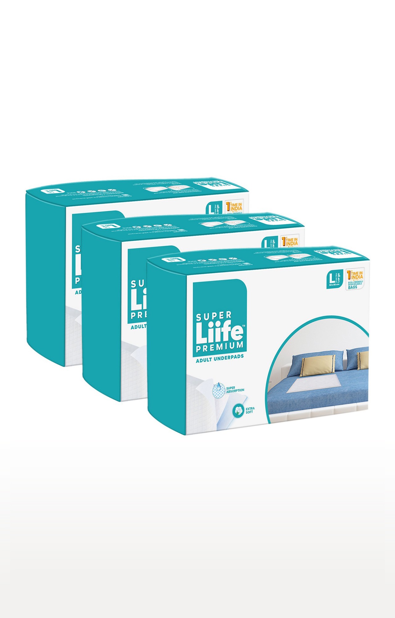 "Super Liife Premium Underpads For Adults With Extra Soft Cotton And ...