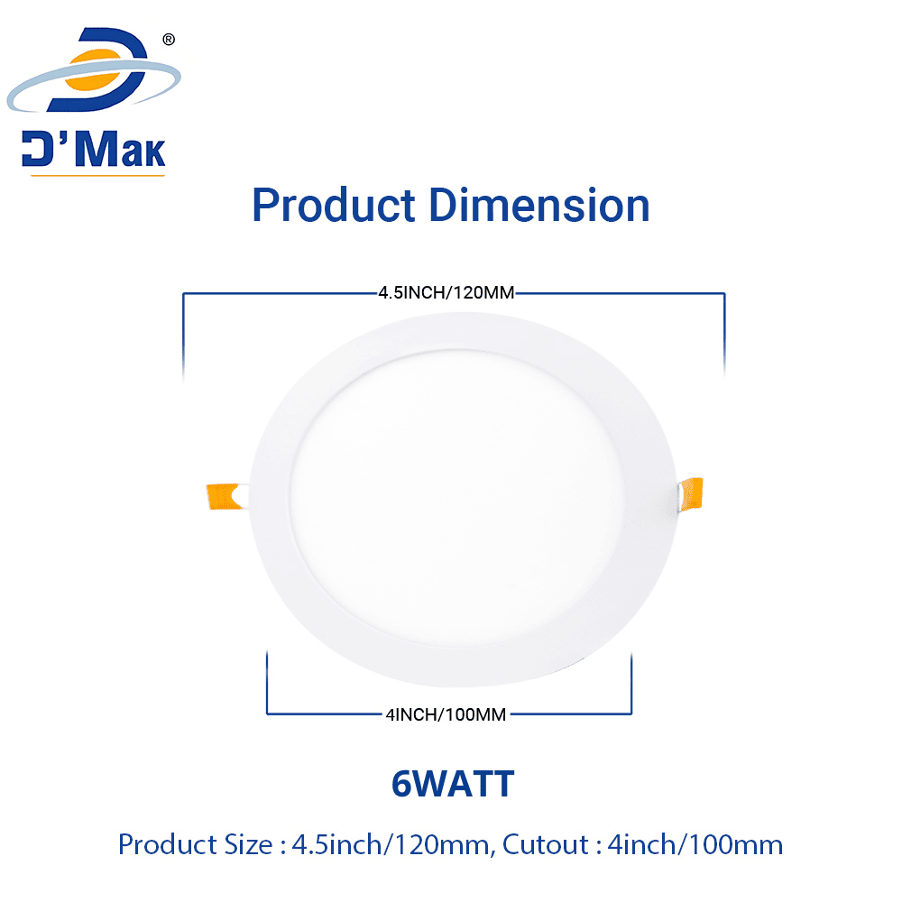 6 Watt Round Led Conceal Light for POP/ Recessed Lighting(Pack of-4 ...