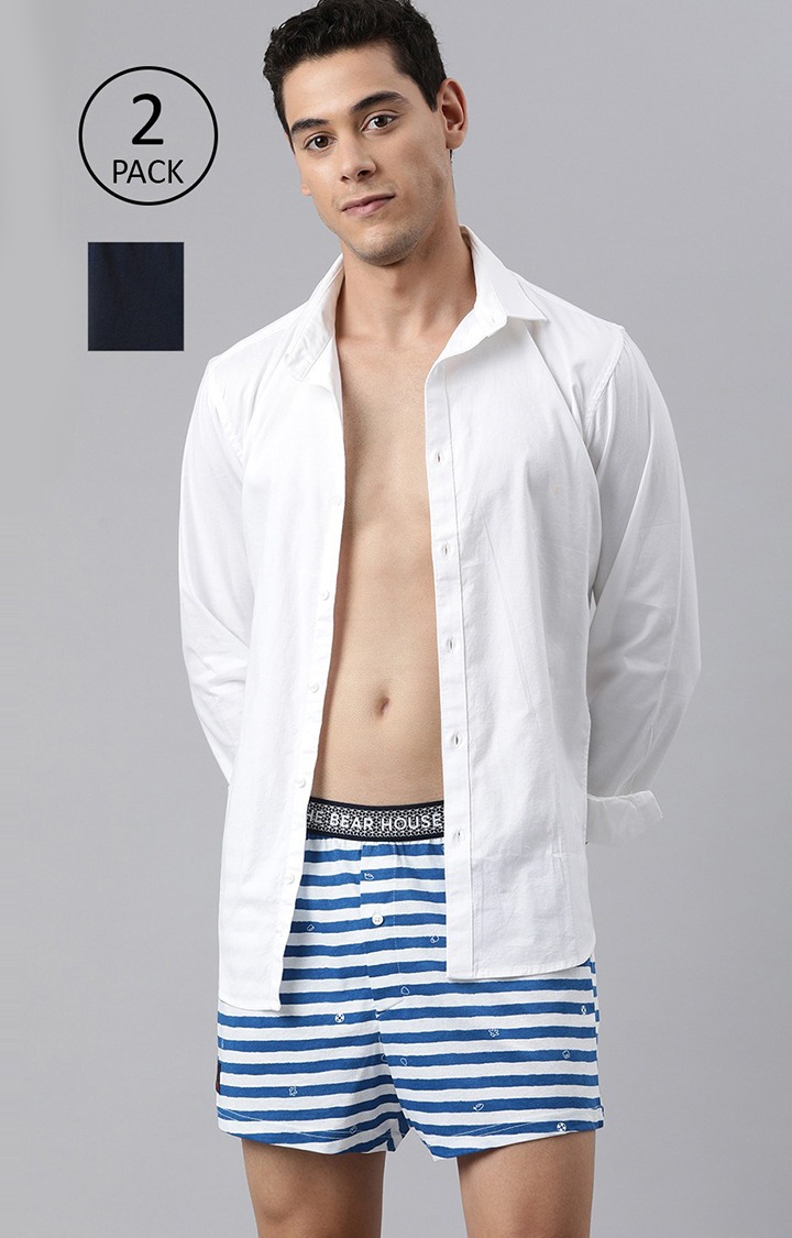 Men's Printed Knitted Boxers (Pack of 2)