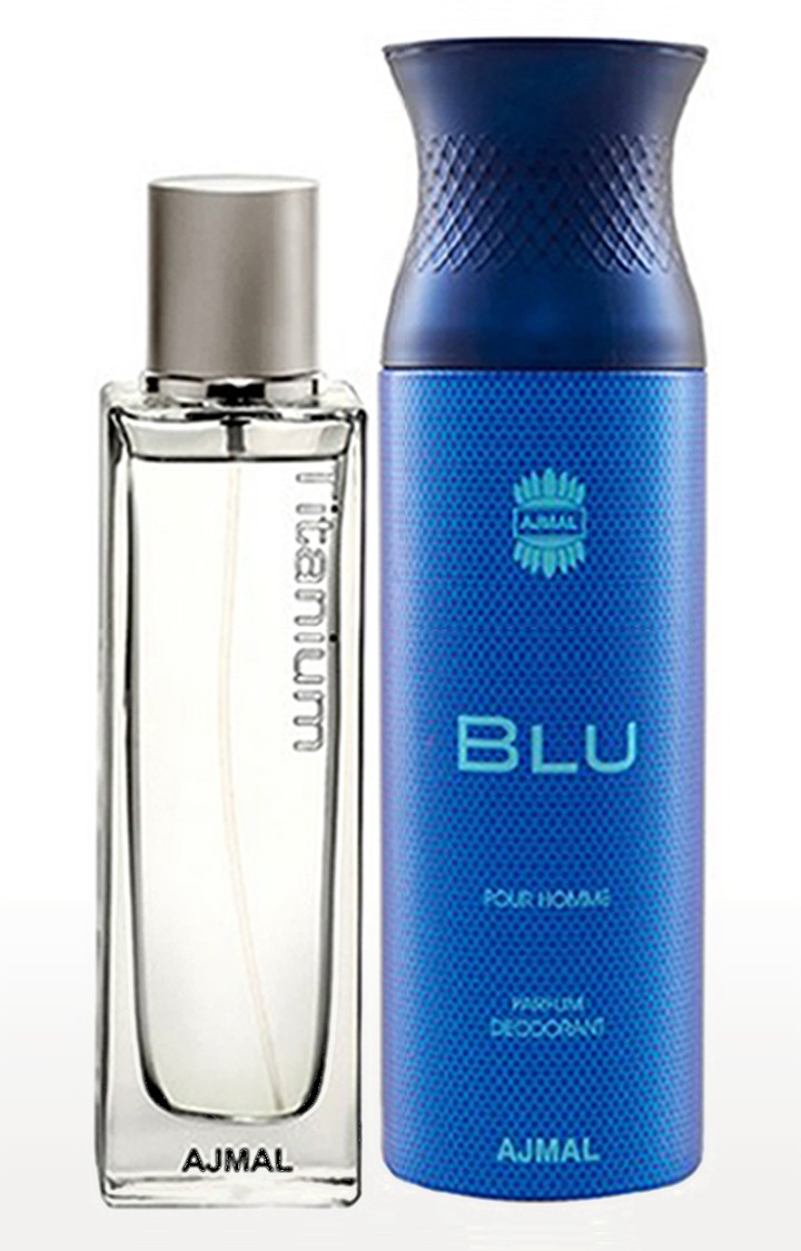 Ajmal Titanium EDP Perfume 100ml for Men and Blu Homme Deodorant ...