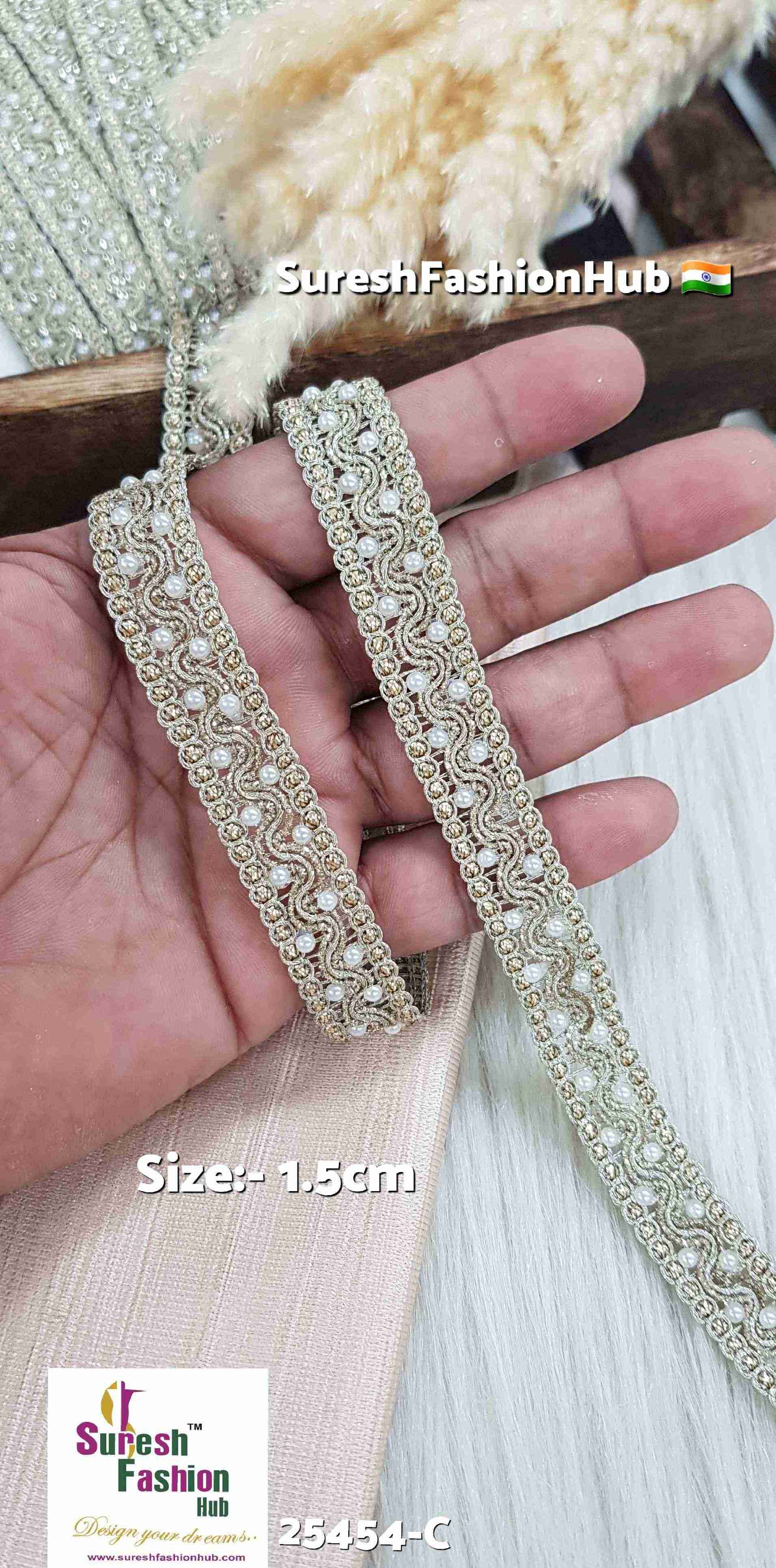 Water Pearl Jhalar Border Lace