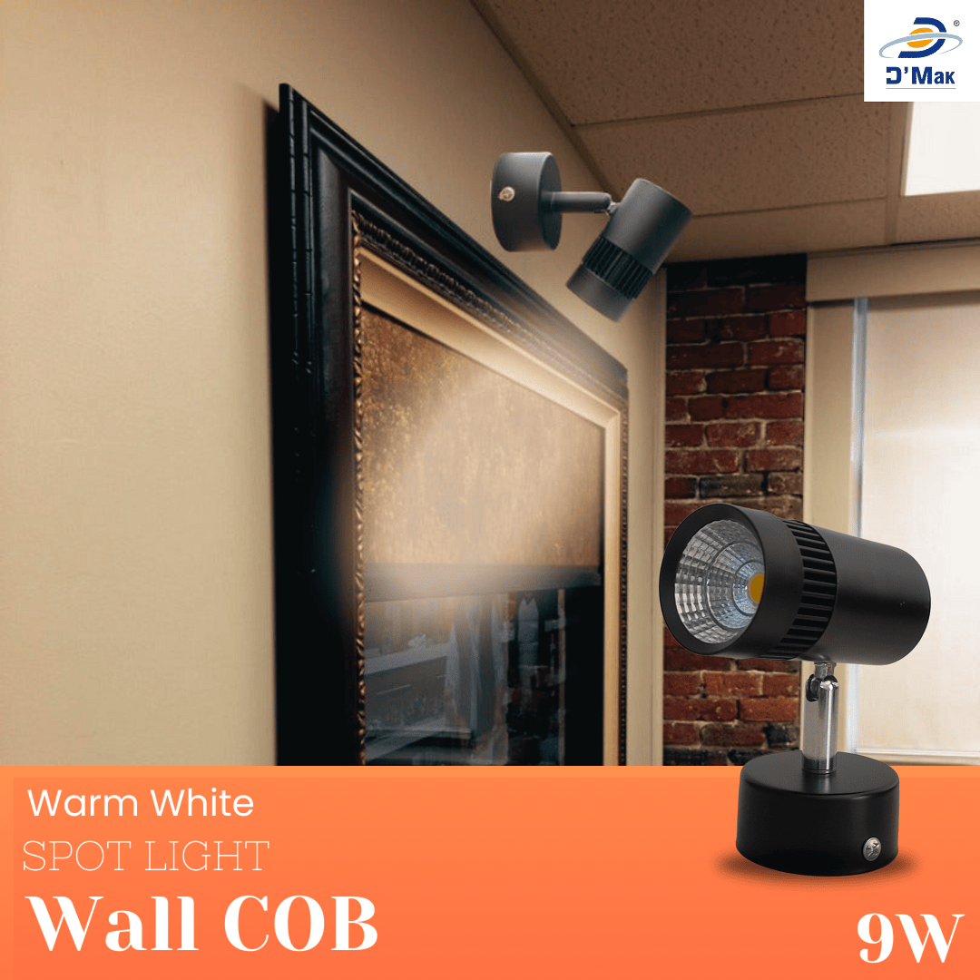 9 Watt Led Black Body Wall Light For Focusing Wall or Photo Frame (Pack ...