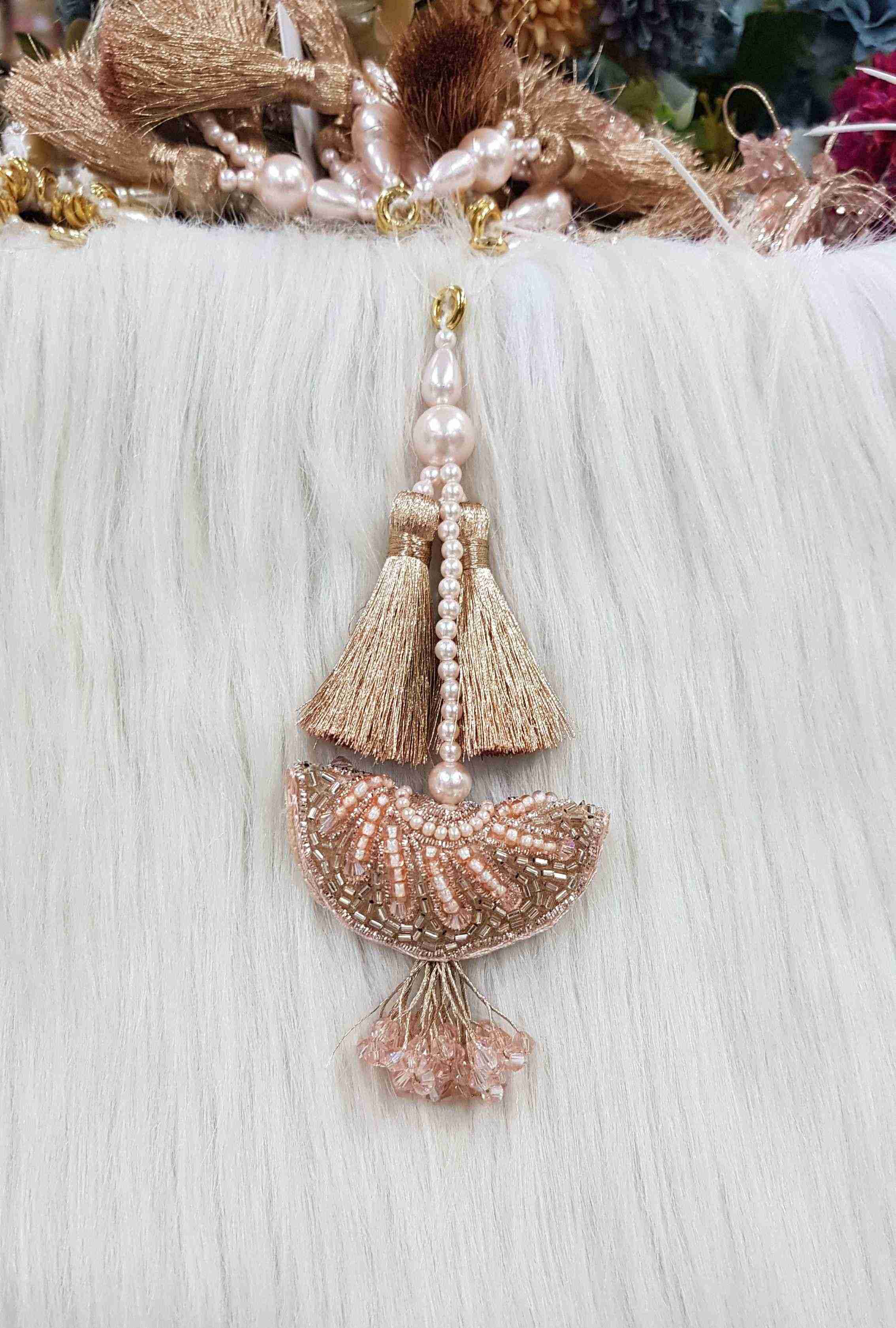 Lustrous Antique Rose Gold Bead Tassels