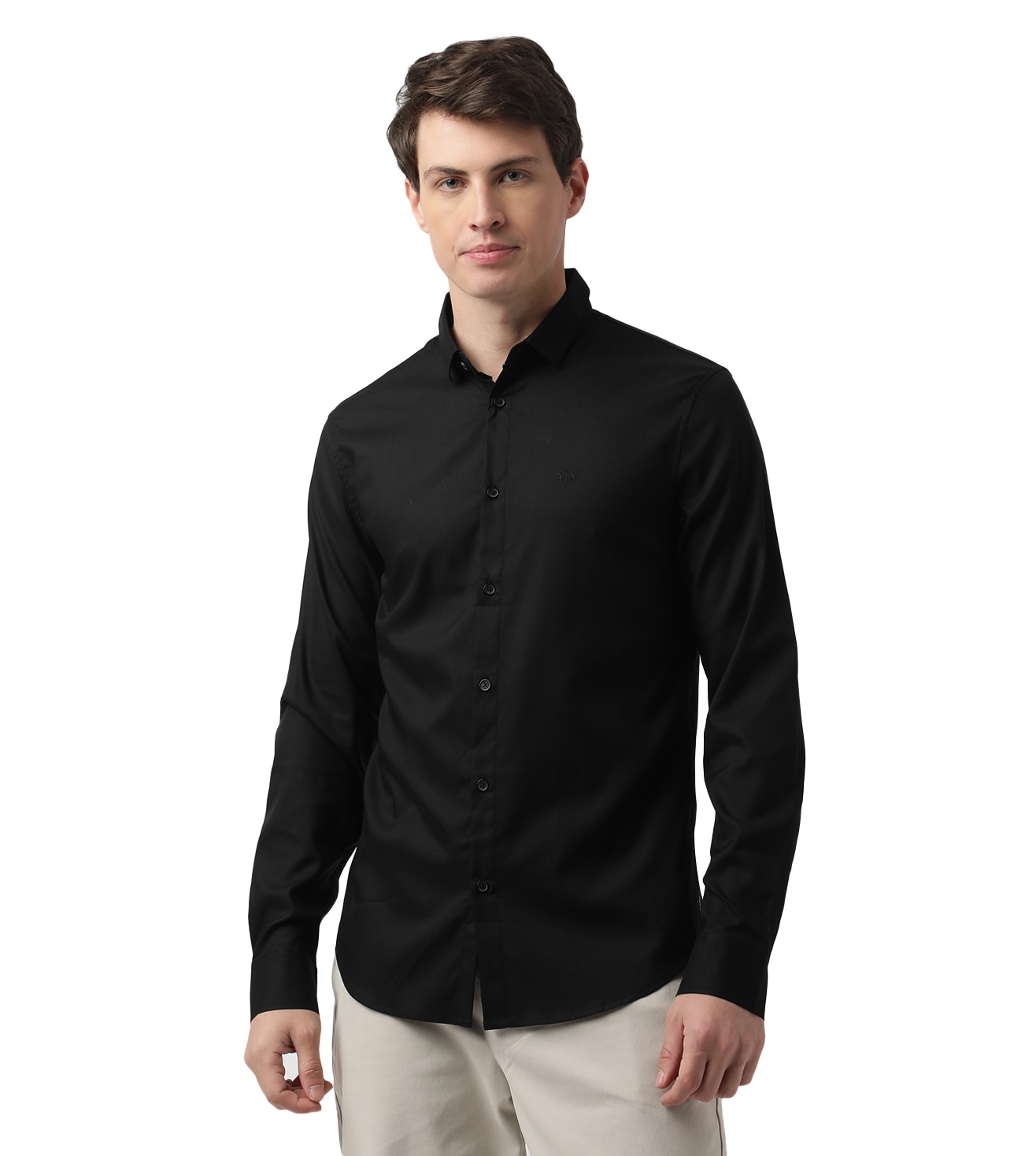 Slim Fit Stretchable Shirt With Logo