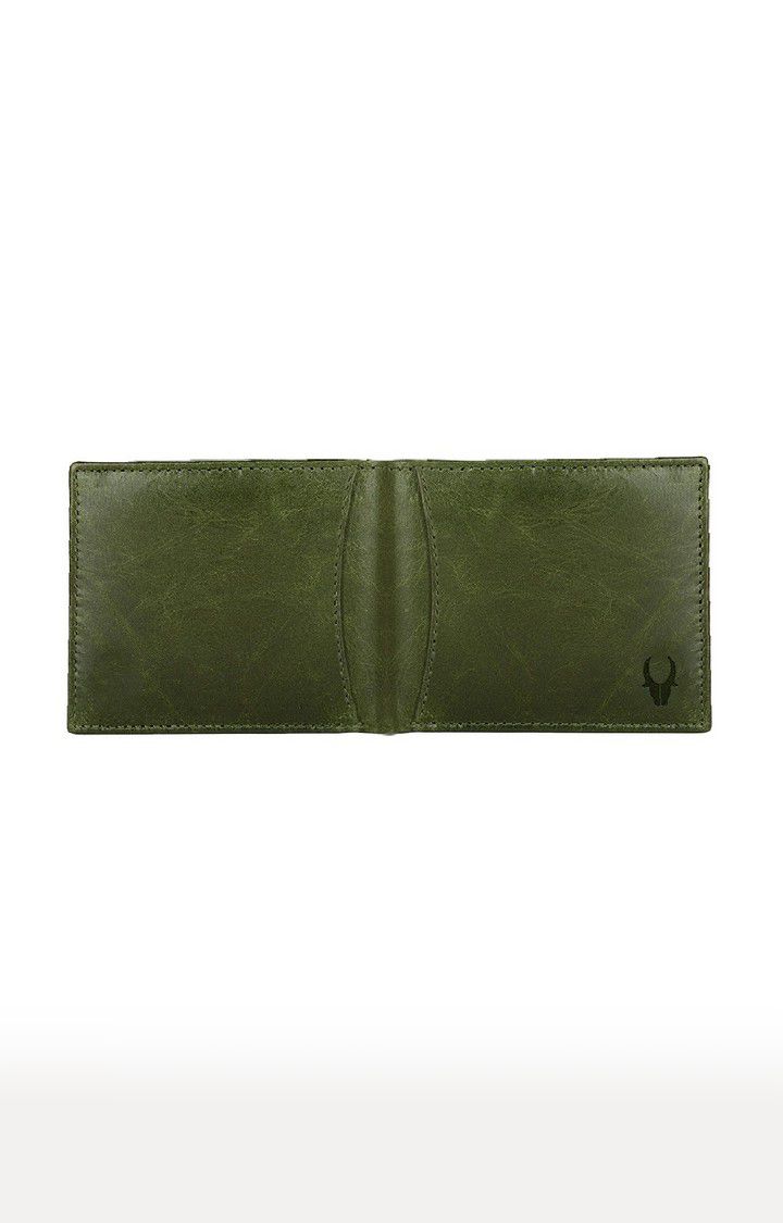 WildHorn RFID Protected High Quality Genuine Leather Green Wallet for Men