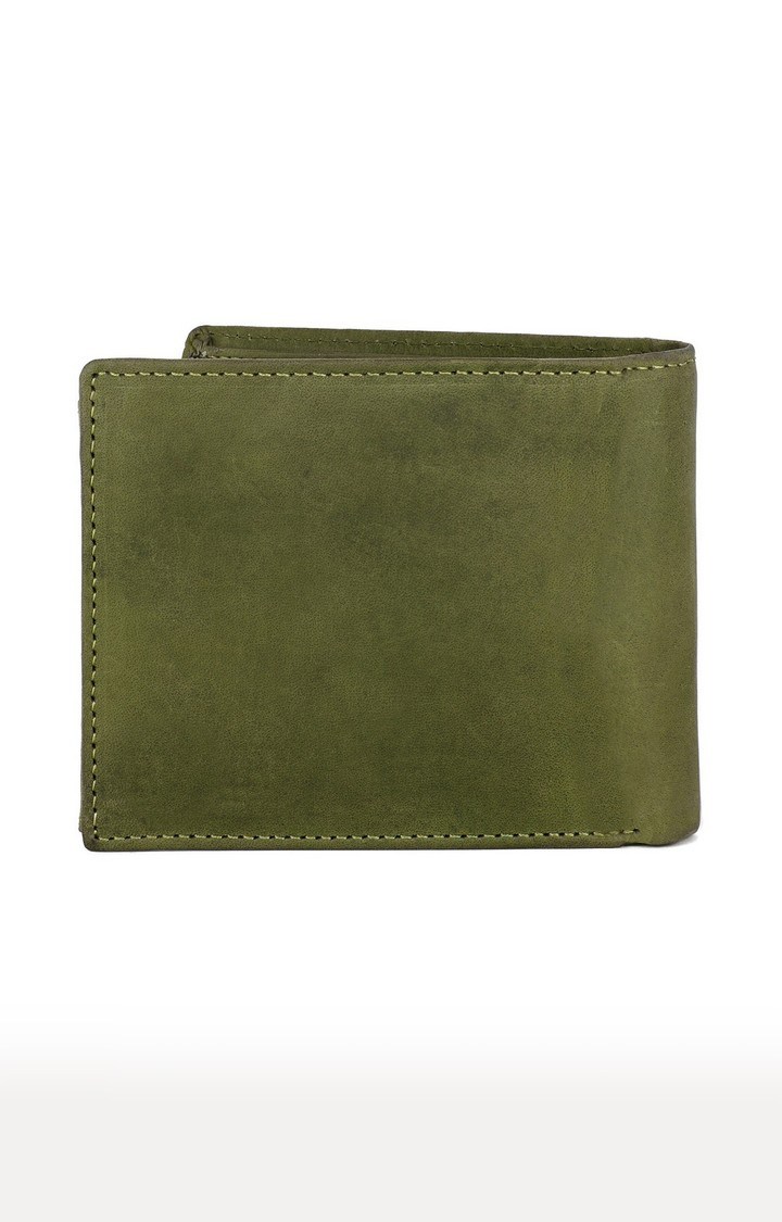 WildHorn RFID Protected Genuine High Quality Leather Green Wallet for Men