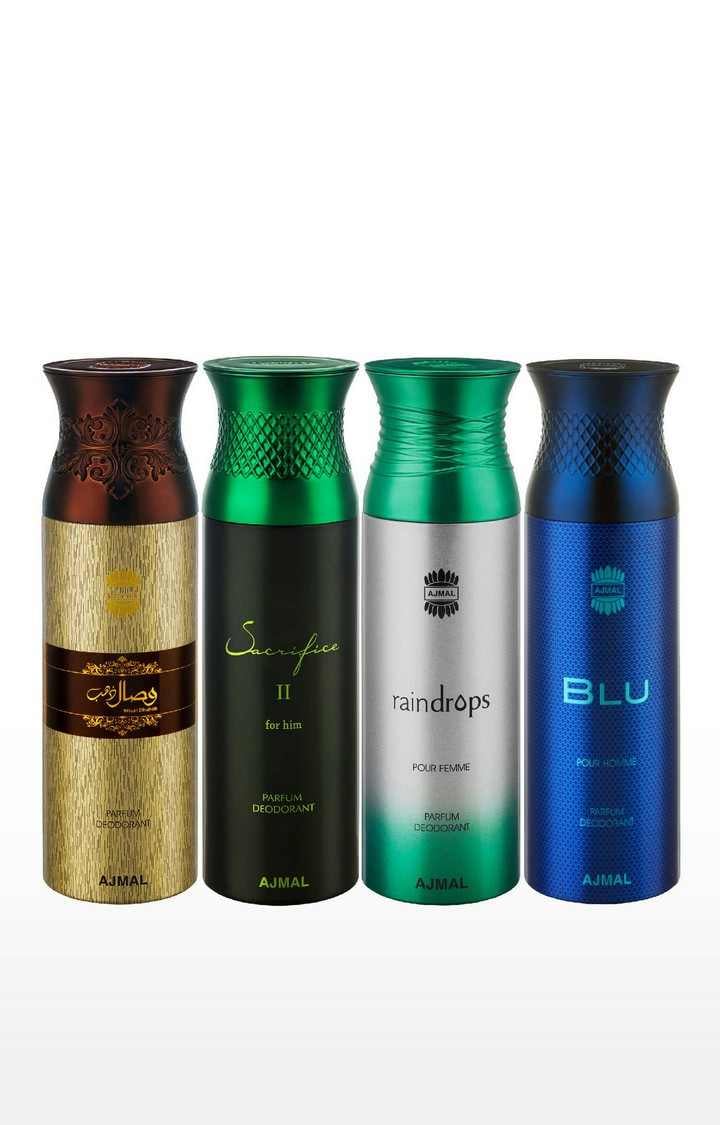 Ajmal 3 Wisal Dahab Deo 200Ml & Ascend Edp 20Ml Pack Of 4 (Total 620Ml ...