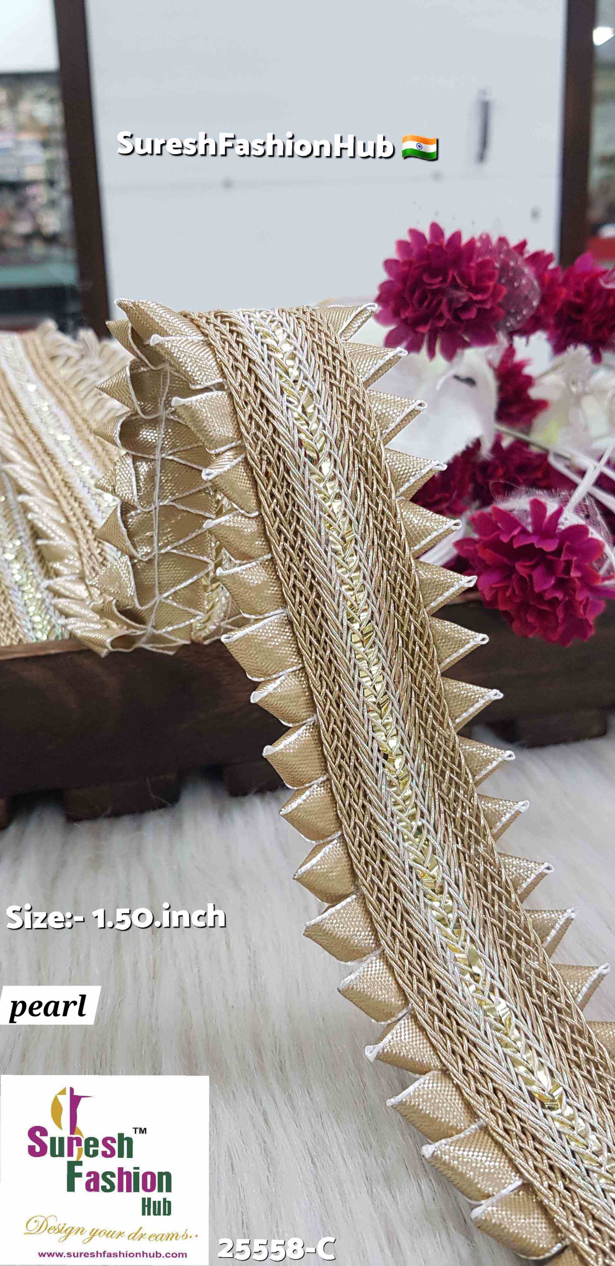 Elegant Samosa Pearl Lace