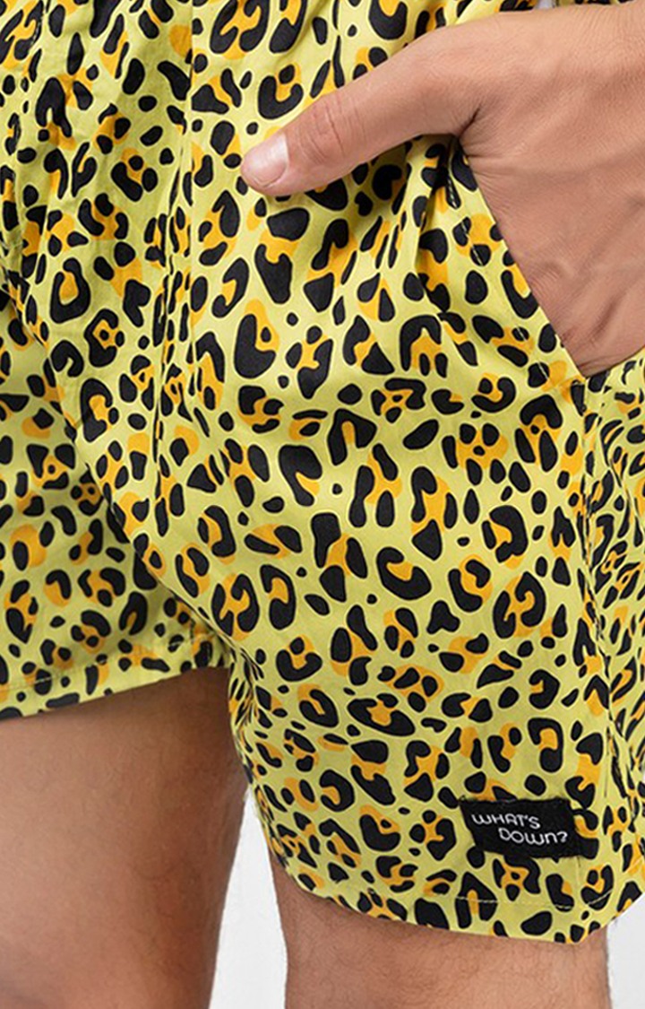 Yellow Leopard Men's Boxers