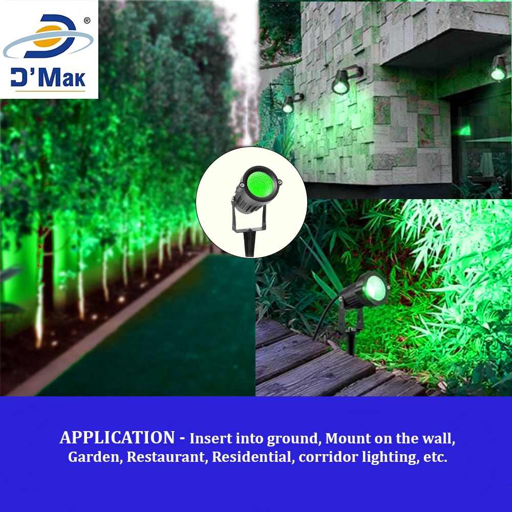9 Watt LED Green Color Spike Garden Light For Outdoor Purposes Pack Of 4