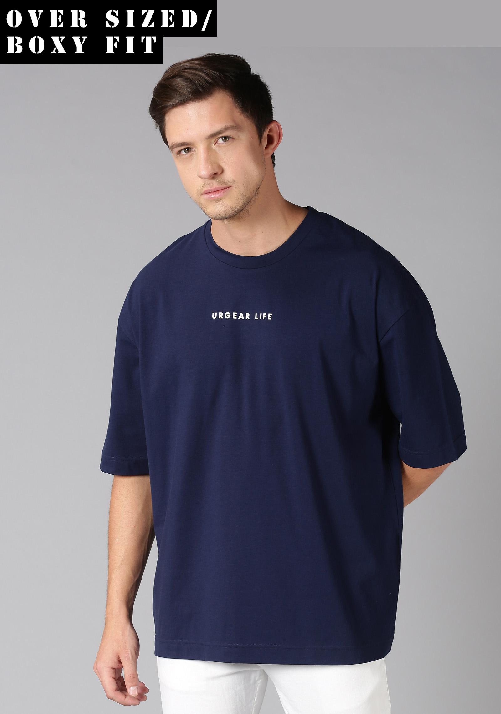 UrGear Men Oversized Dark Blue T-Shirt