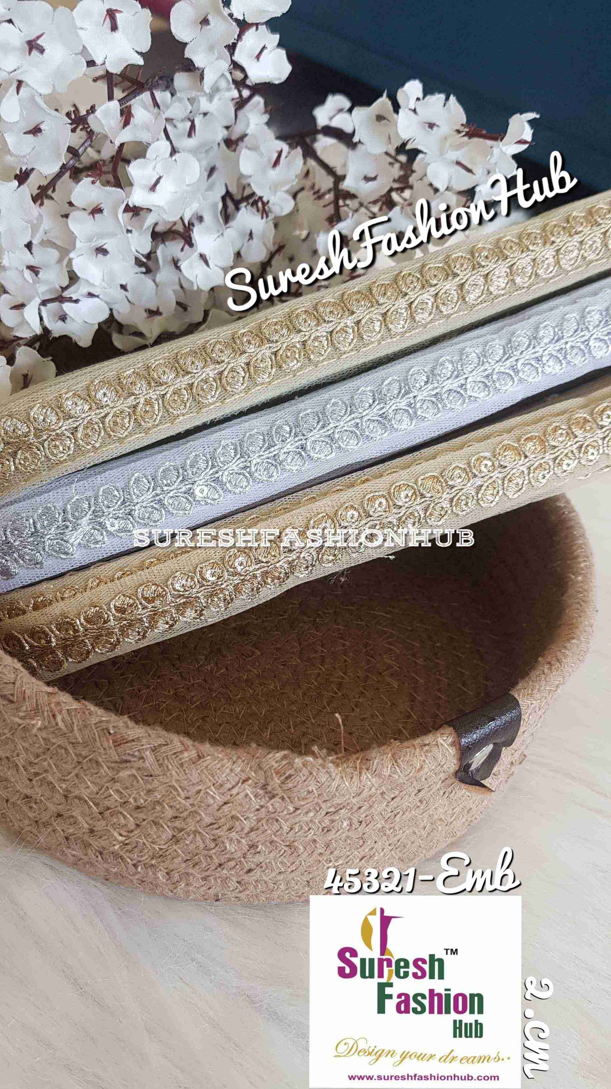 Leafy Silver Thin Trim