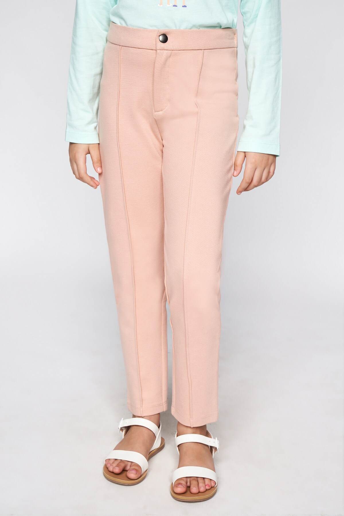 Pink Solid Straight Bottom