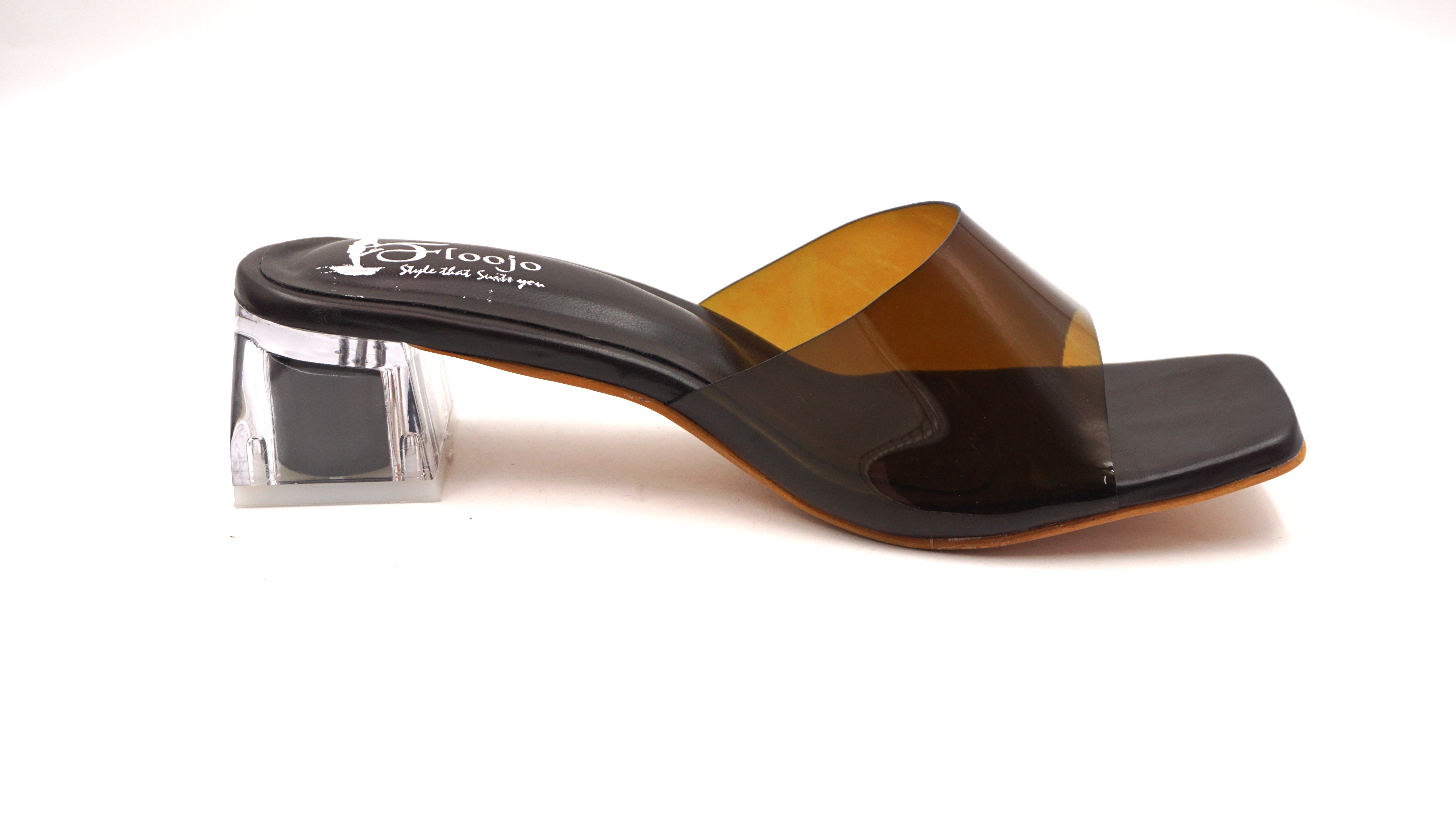 Black Transparent block heels