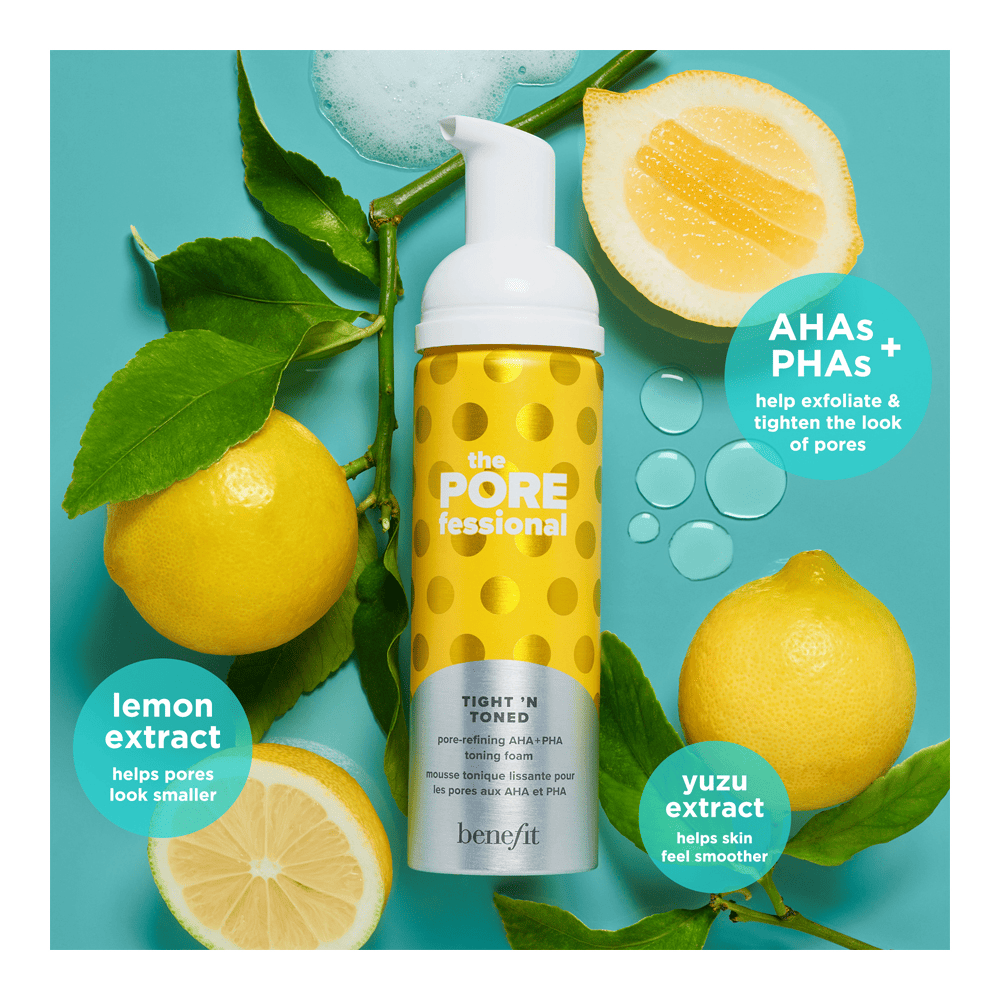 The Porefessional Tight ’N Toned Pore-Refining AHA+PHA Toning Foam • 133ml