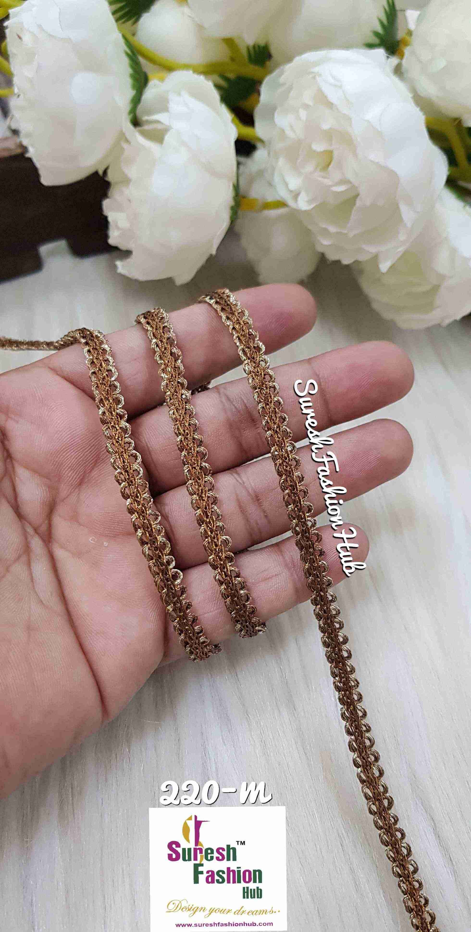 Regal Gold Zari Filigree Borders