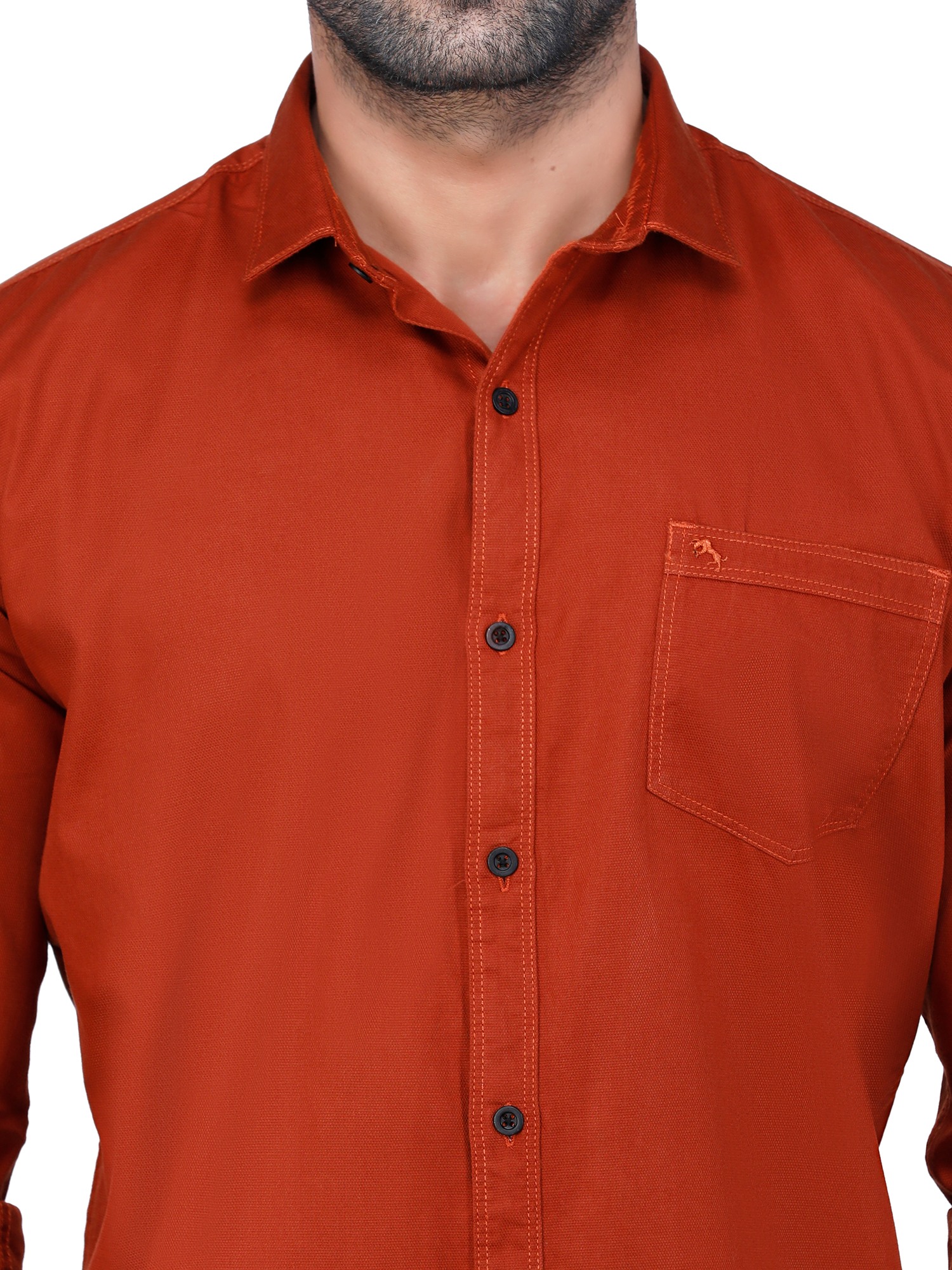 D'cot by Donear Men Red Cotton Slim Solid Casual Shirts