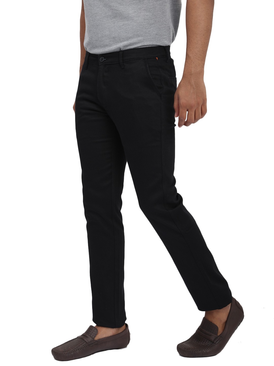 D'cot by Donear Men's Black Cotton Trousers