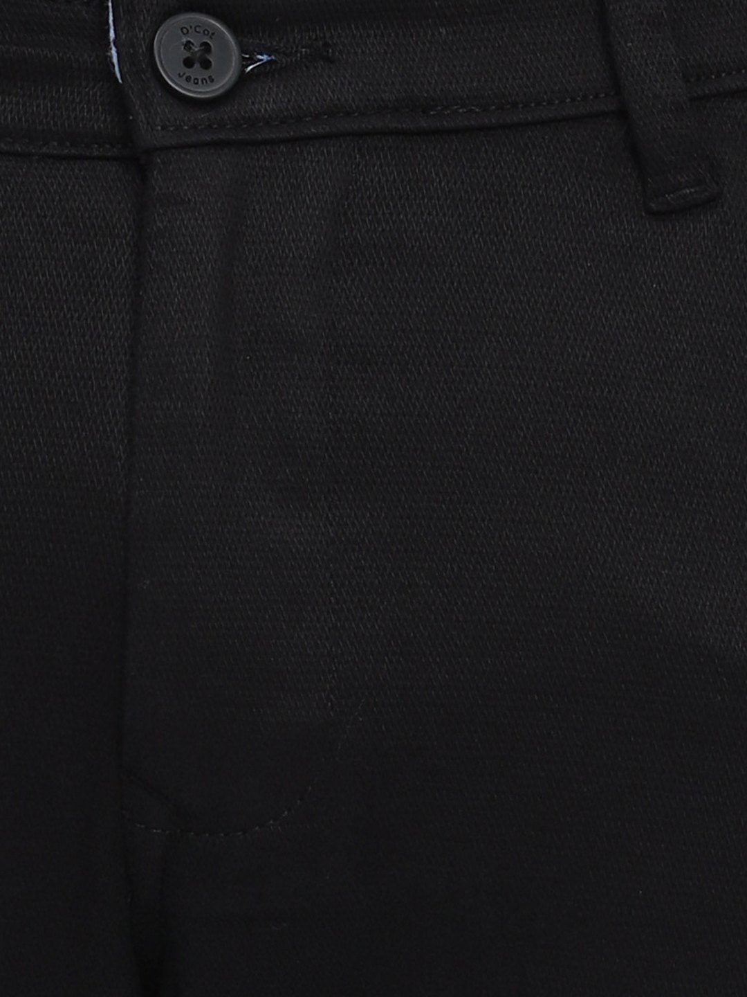 D'cot by Donear Men's Black Cotton Trousers