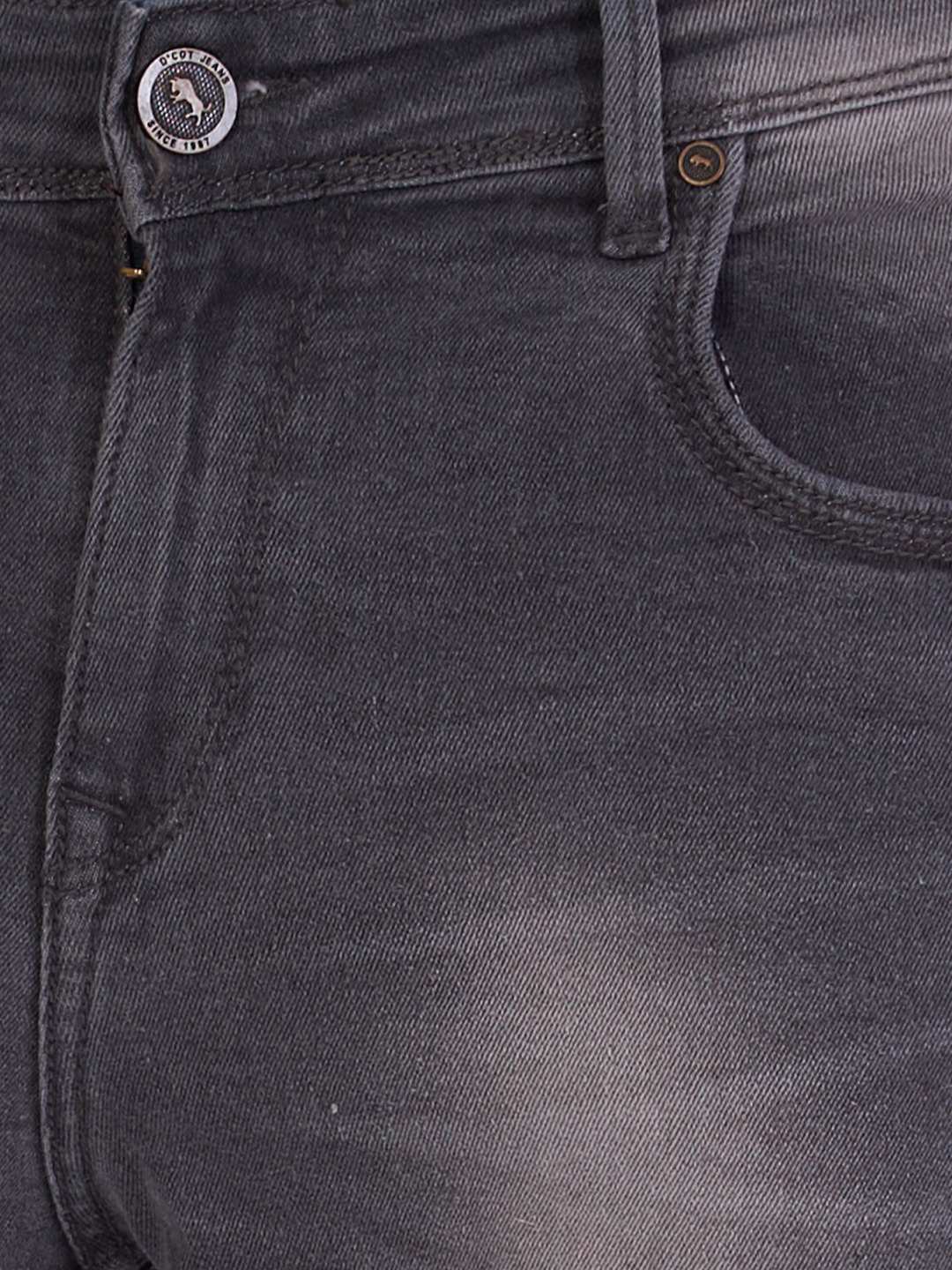 D'cot by Donear Men's Grey Cotton Jeans