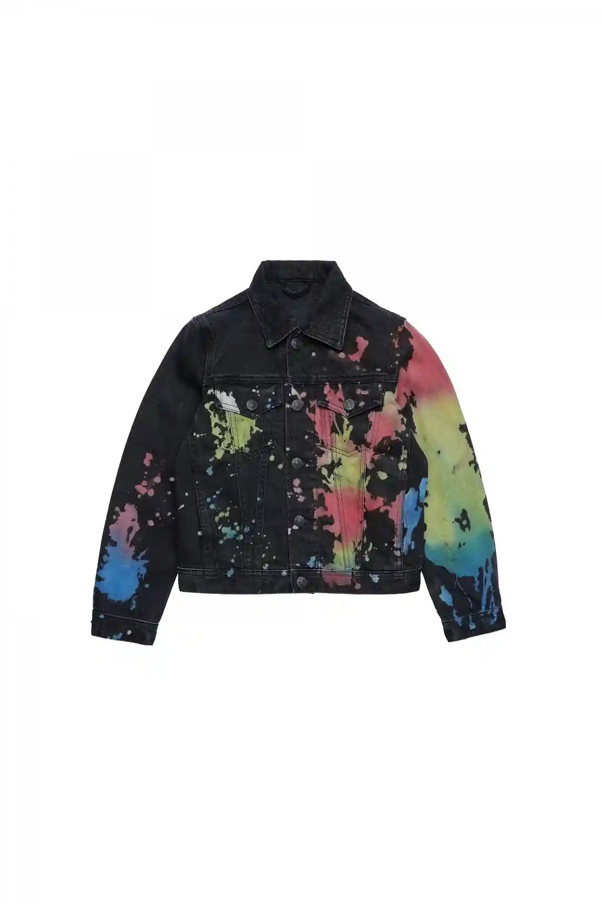 Multicolor Trucker jacket with splashed print