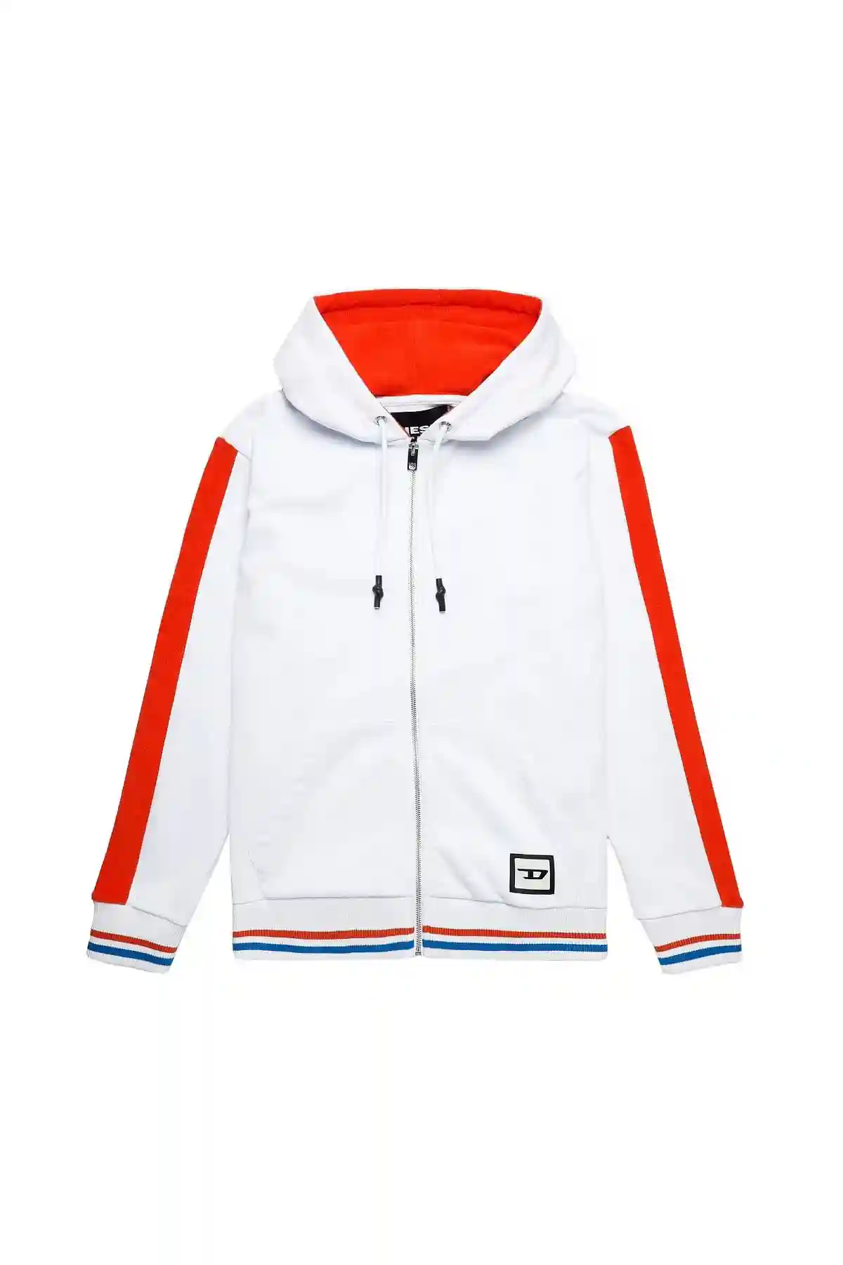 White and Orange Zip-up hoodie with 78 logo