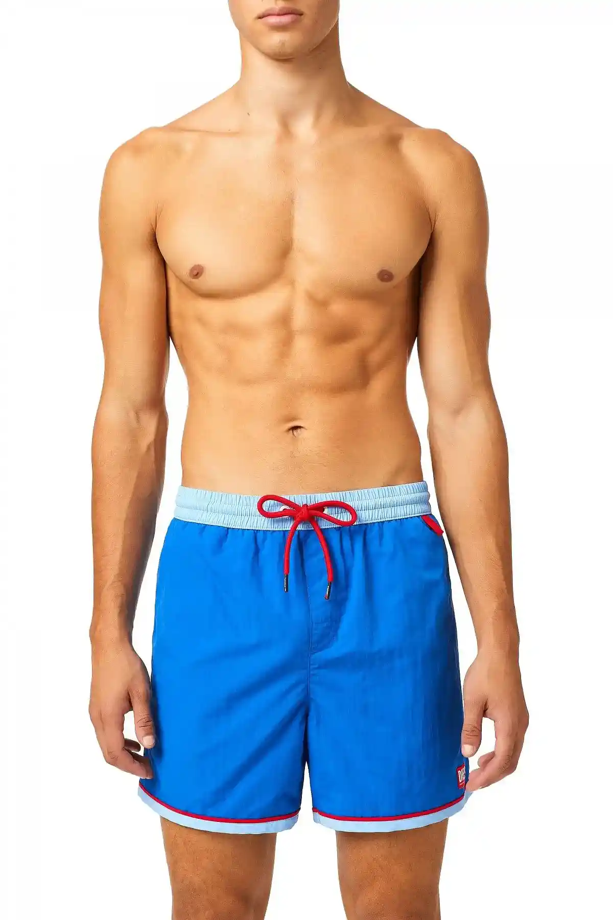 Blue Colour-block swim shorts