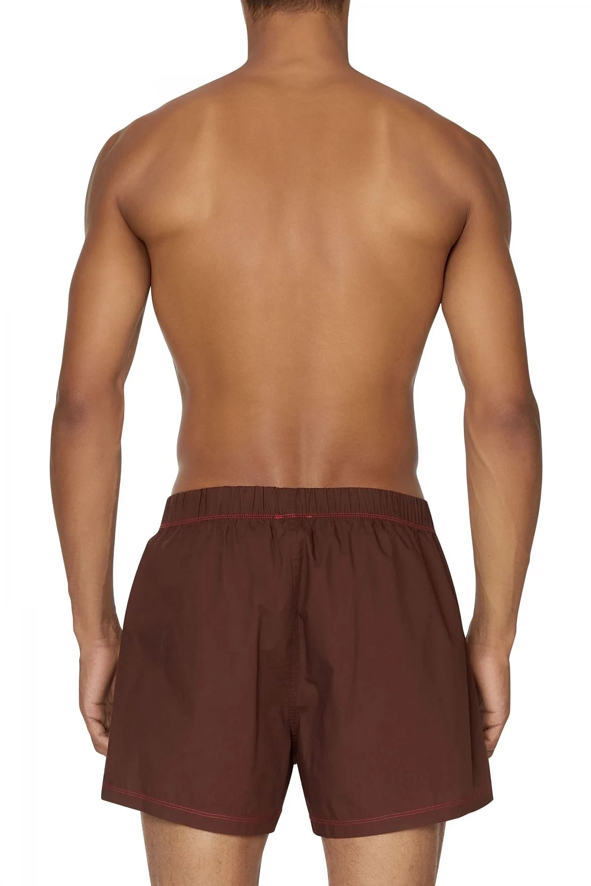 Brown Cotton boxers with contrast stitching