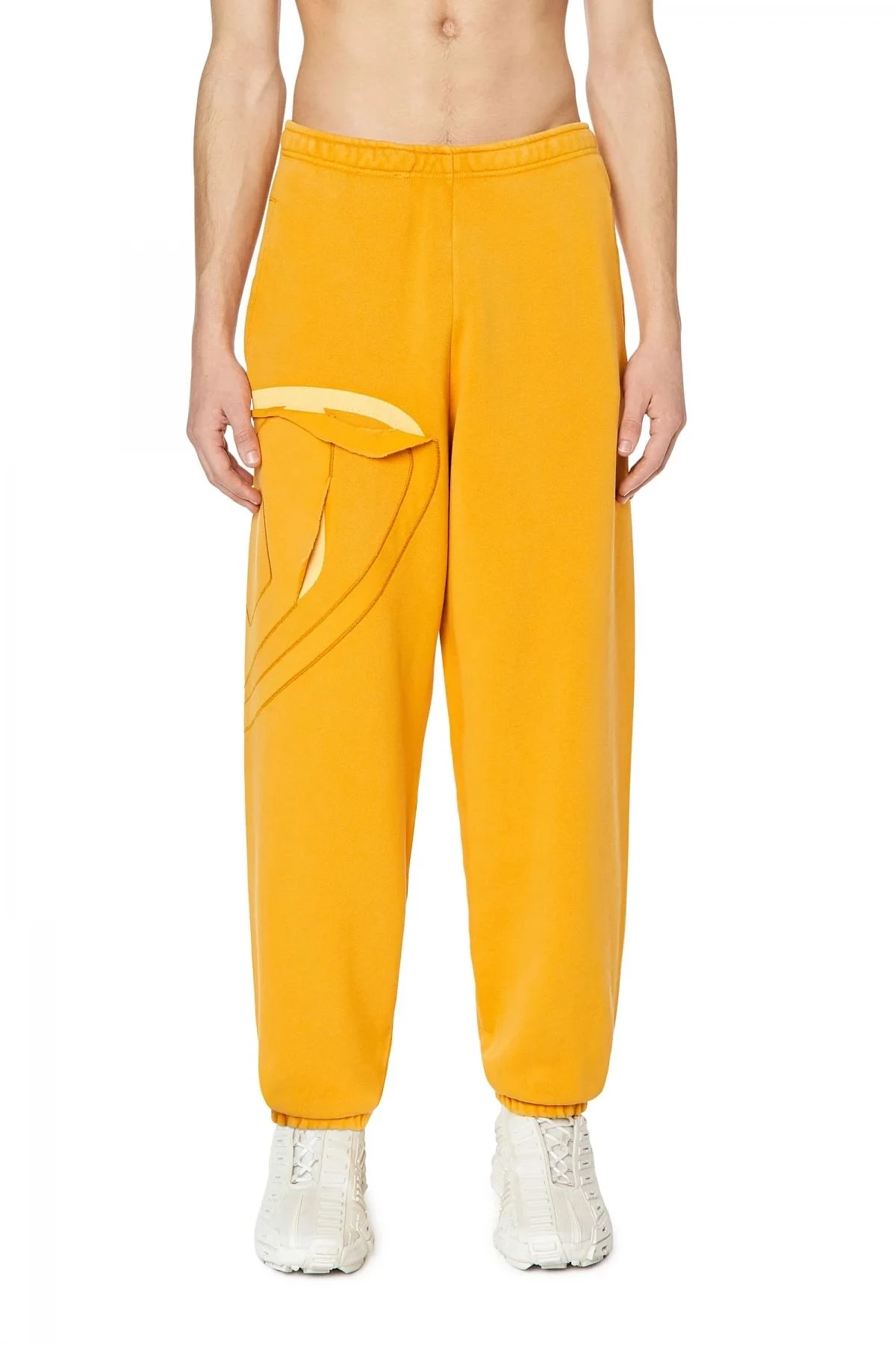 Yellow Track pants with peel-off maxi oval logo