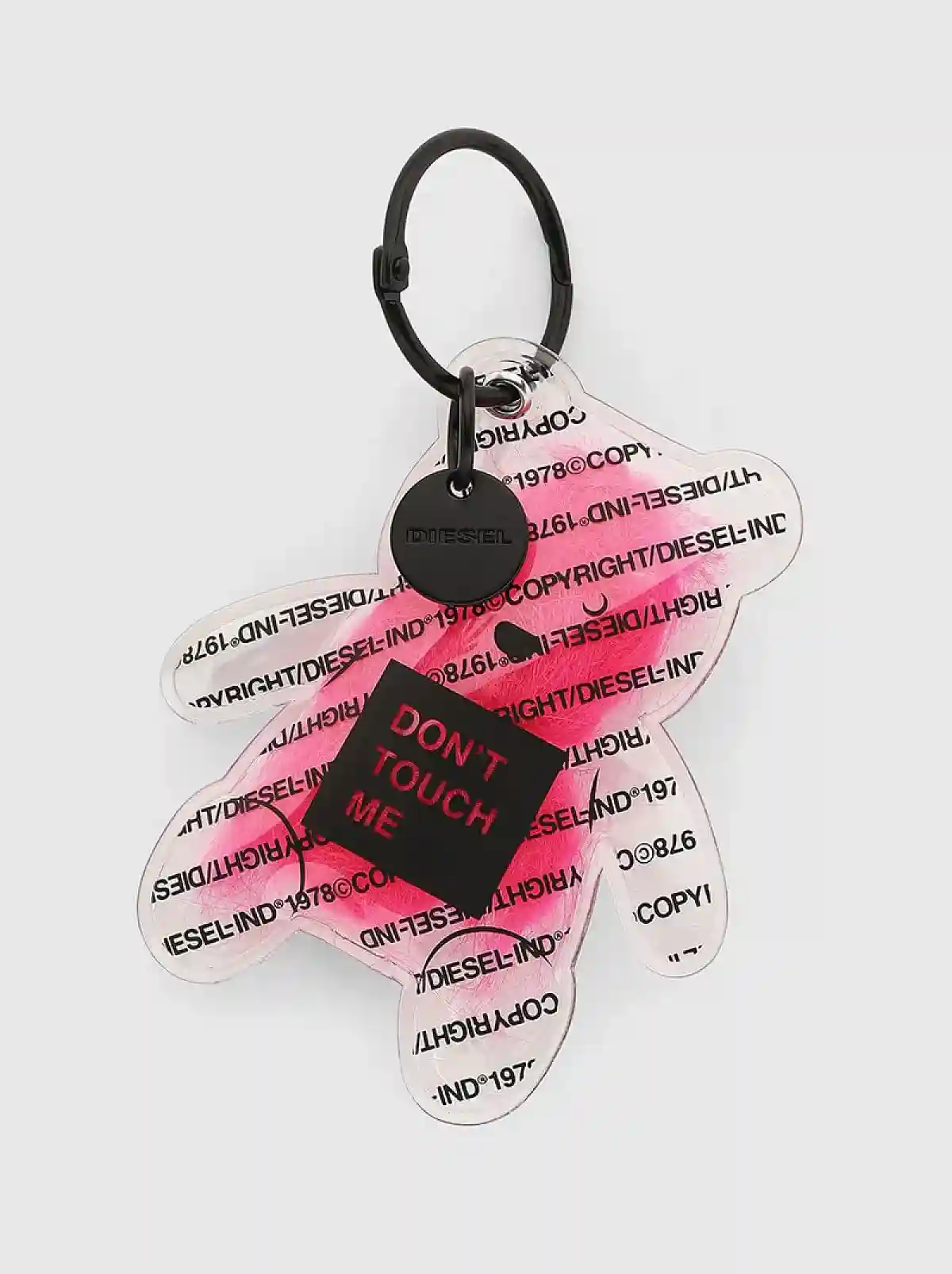 Pink Bear key ring in PVC with fluo detail