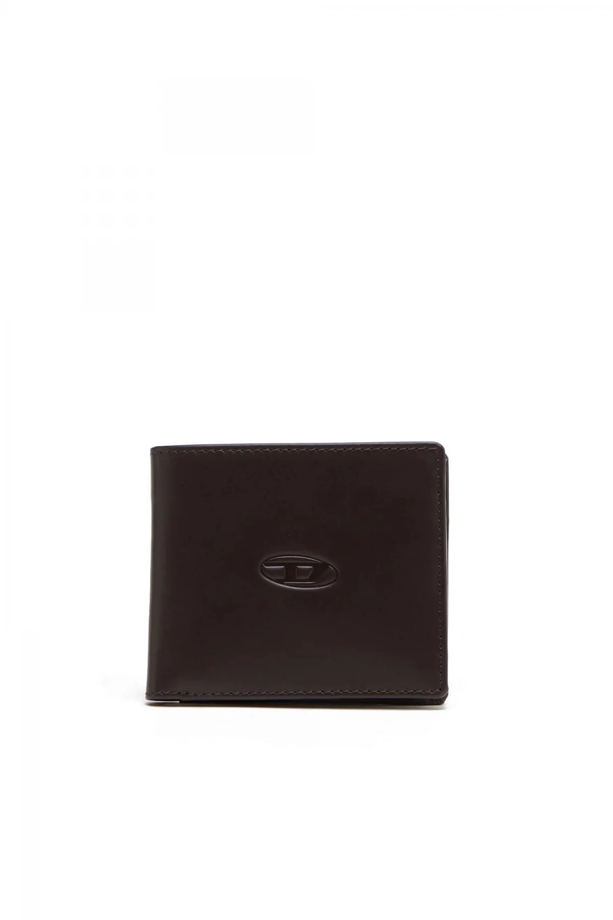Brown Leather bi-fold wallet with debossed logo