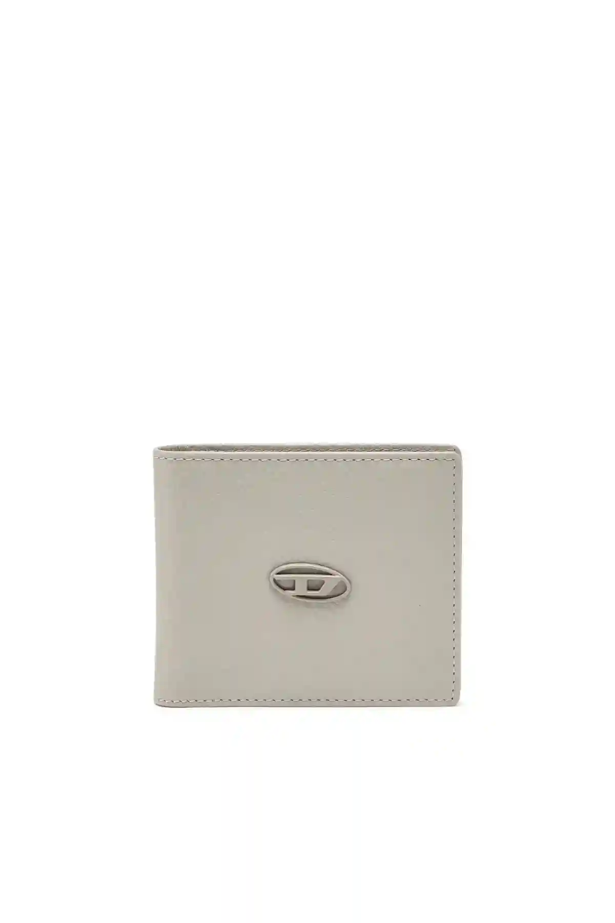 Grey Bi-fold wallet in grainy leather