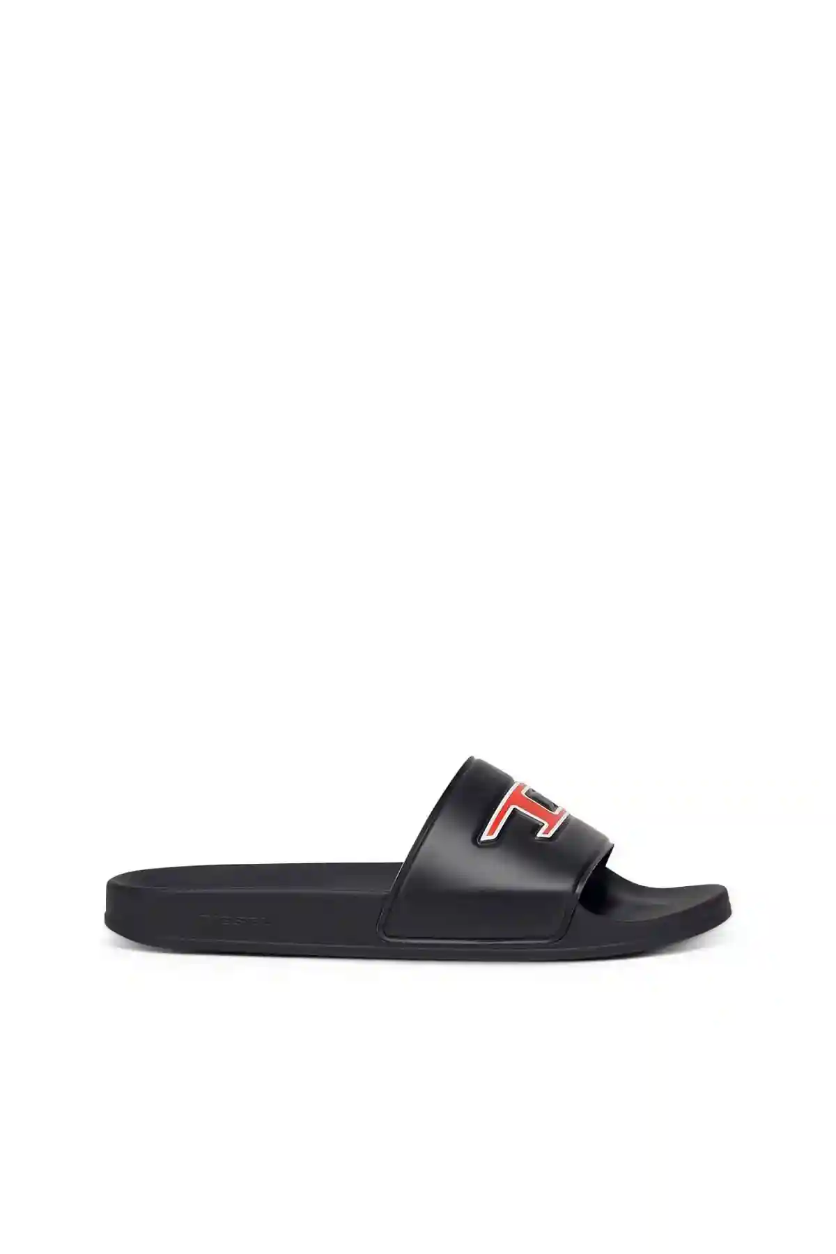 Black Sa-Mayemi D W-Pool slides with embedded D logo