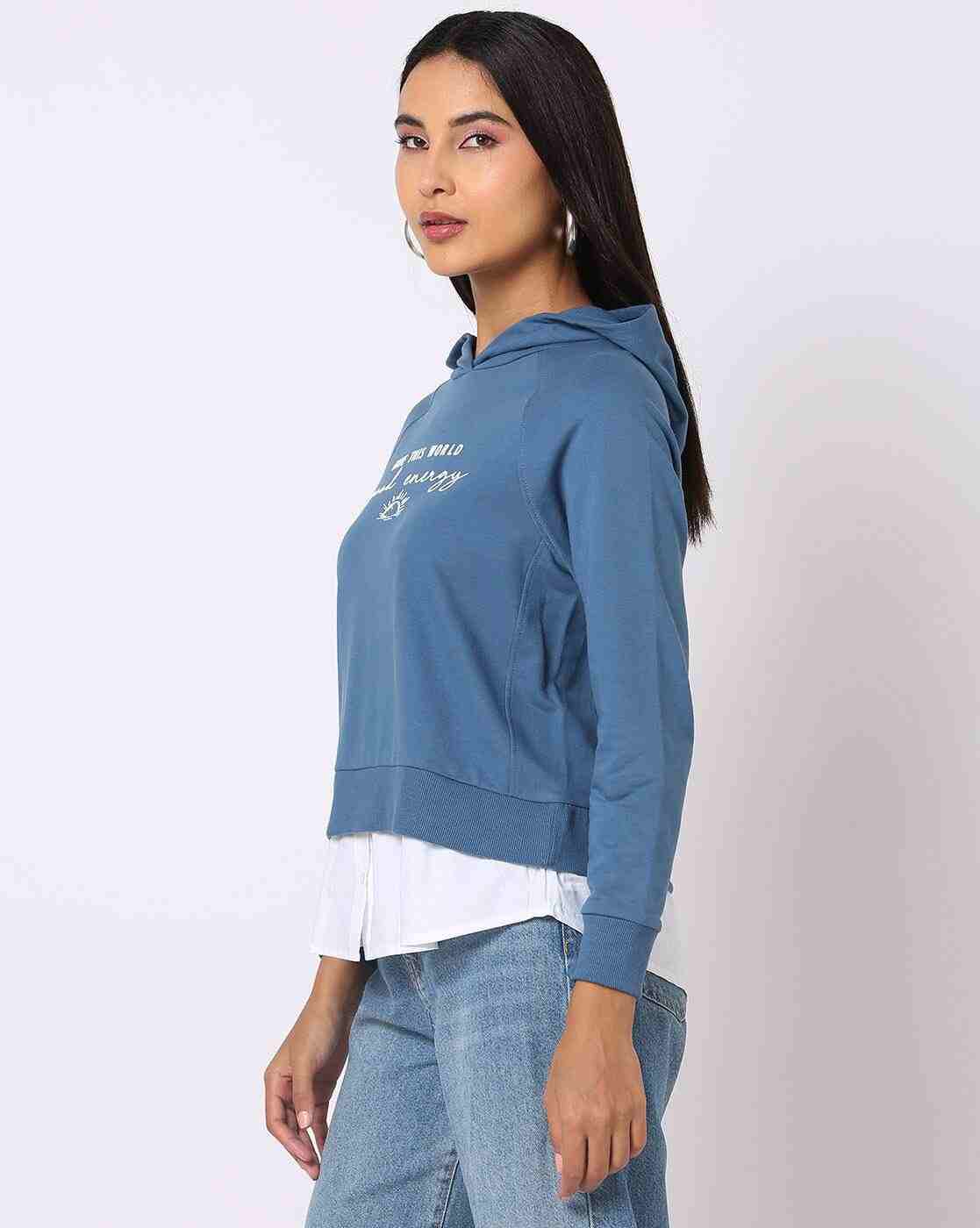 Typographic Print Relaxed Fit Hoodie