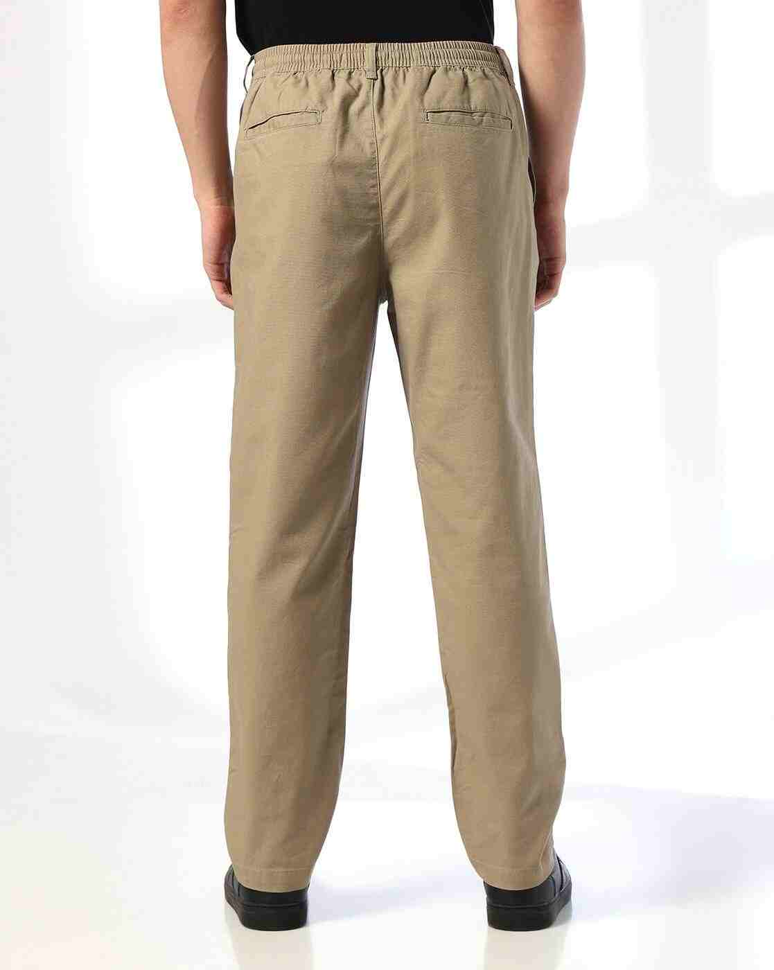 Men Pleated Regular Fit Trousers
