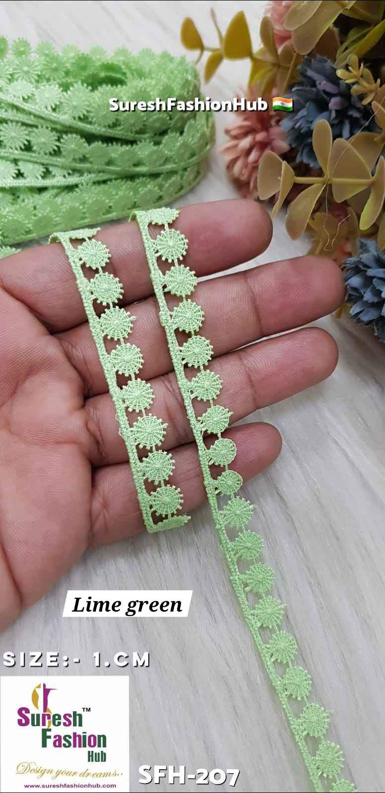 Lime Green Color Radiant Sunburst GPO Lace