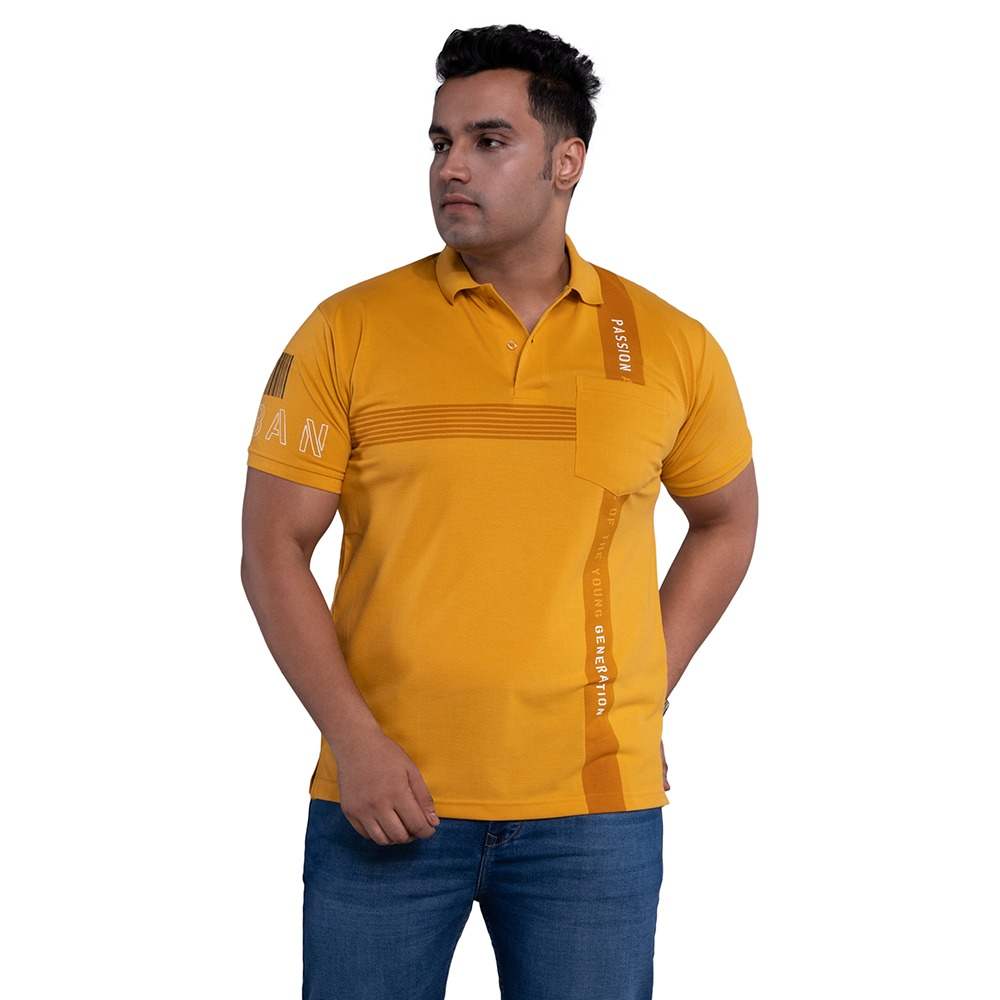 Xmex Men's Printed Plus Size Polo Collar T-shirt