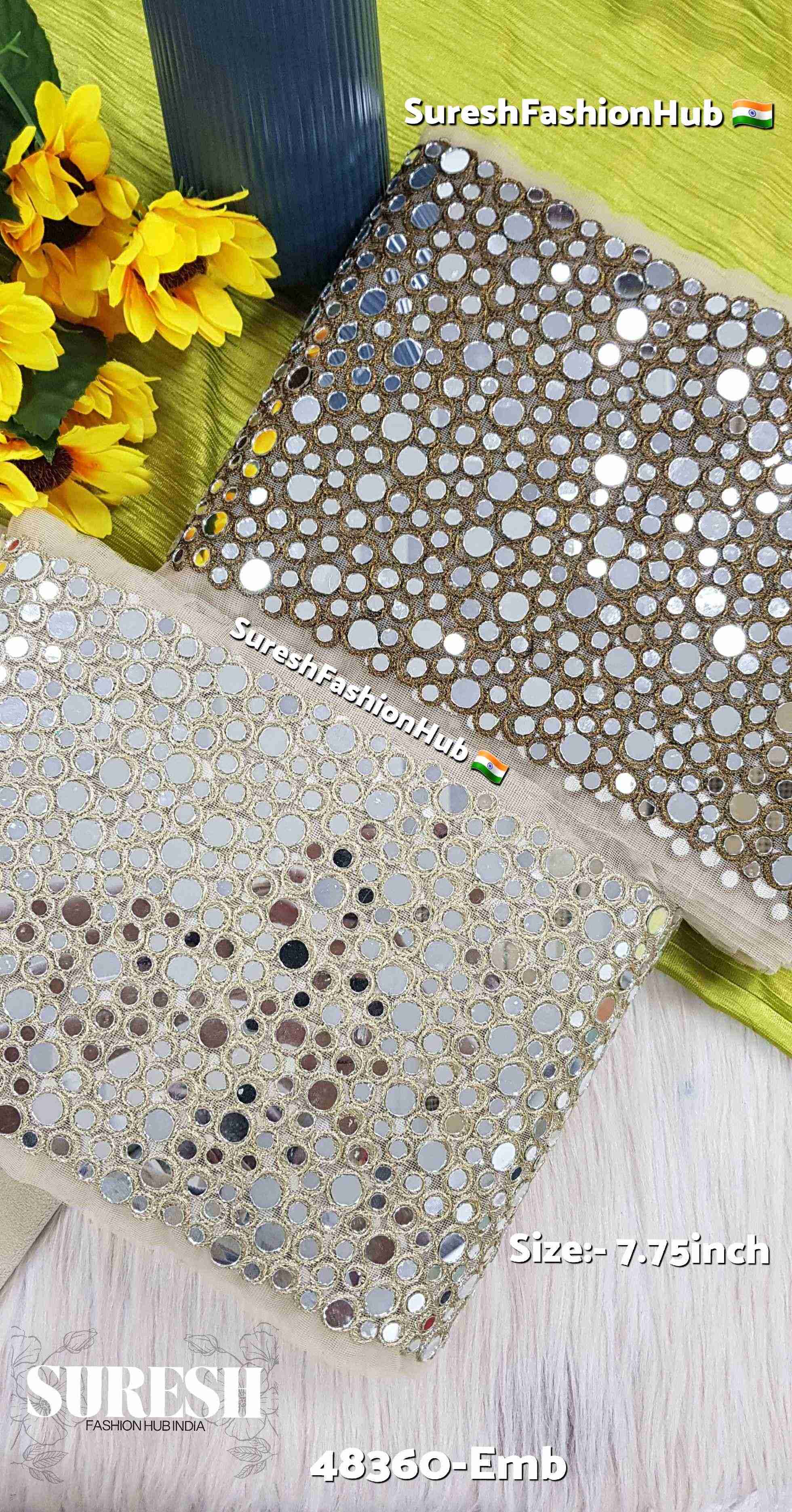 Antique Opulence Mirror Symphony Lace - Zari Embroidery