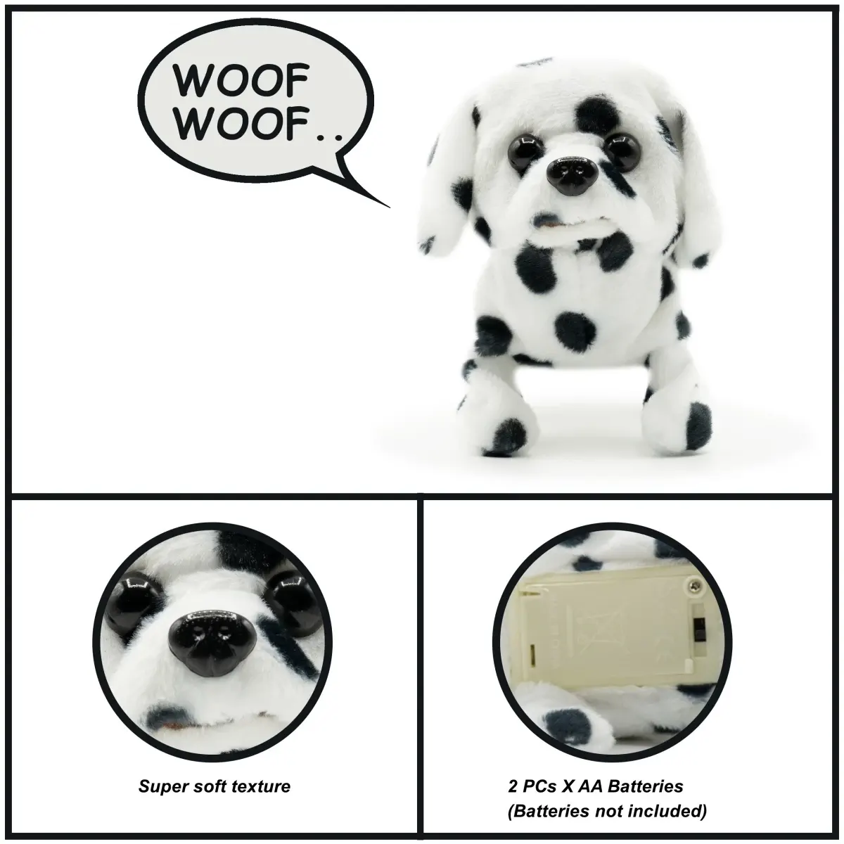 Fuzzbuzz Huggable Cuddly Ms Spotty Walking Dog Stuffed Toy, Soft Toys ...