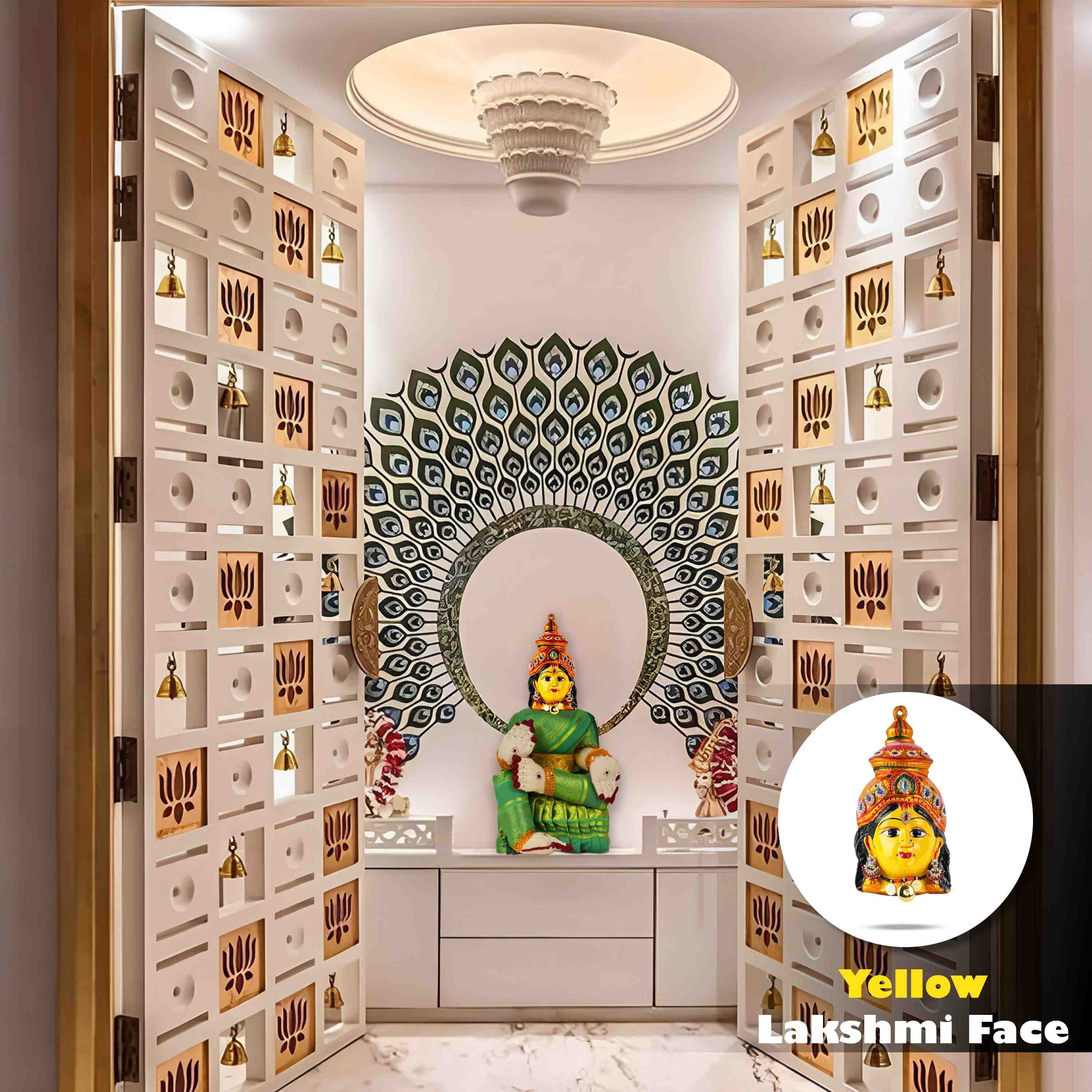Lakshmi Face - 8 x 4 Inches | Stone Design Ammavari Face/ Yellow ...