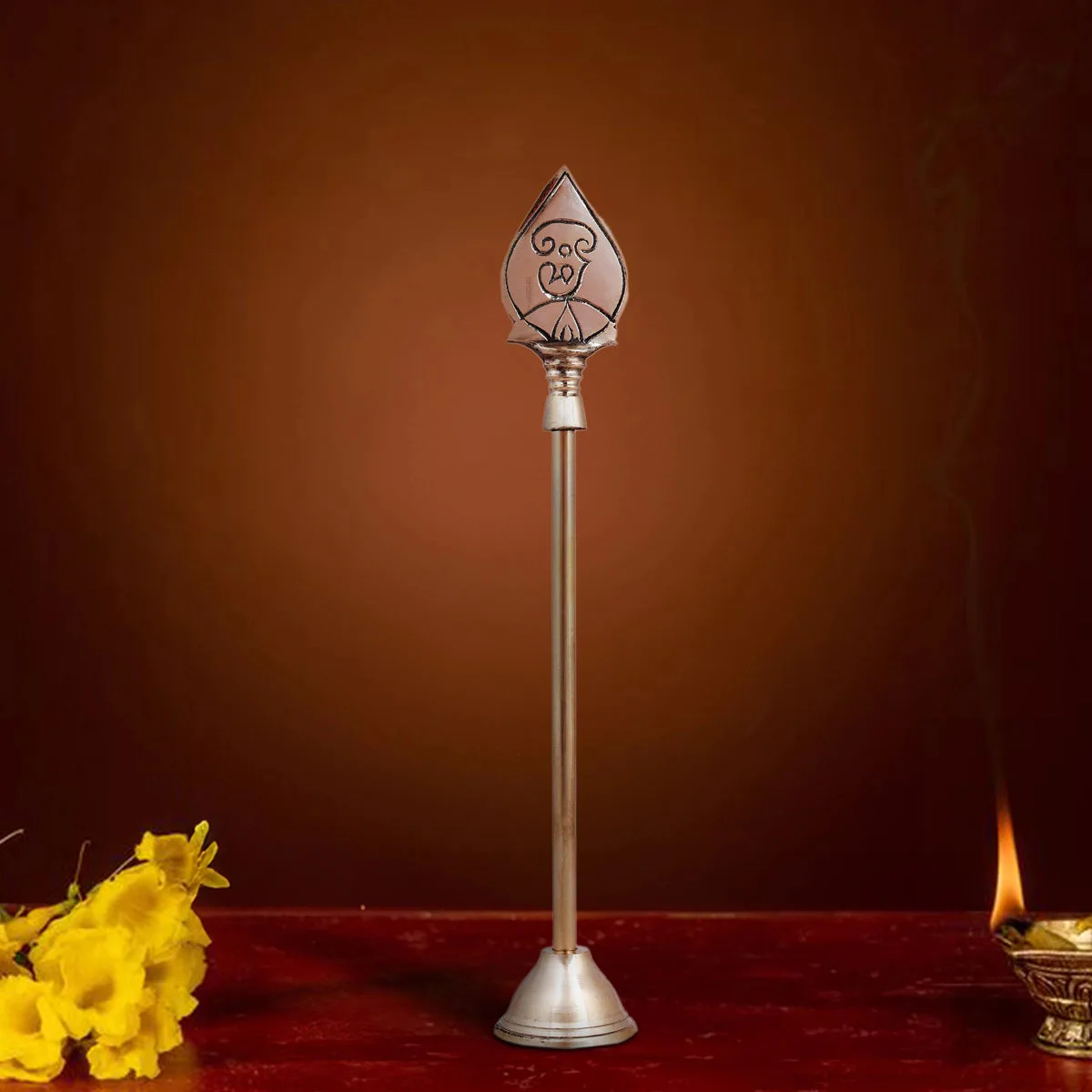 Brass Vel With Base - 12 x 2 Inches | Murugan Vel/ Lord Murugan Vel for ...